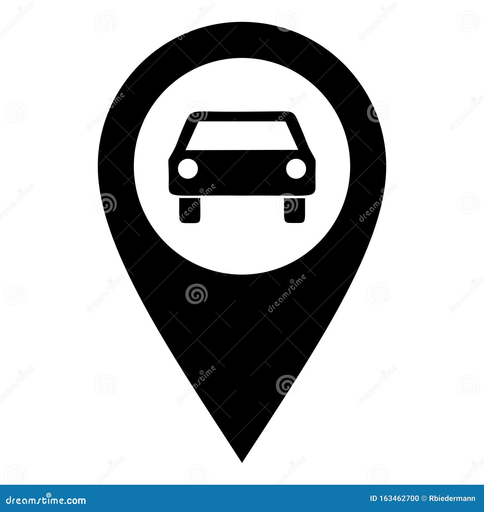 Car and Location Pin As Vector Illustration Stock Vector - Illustration ...