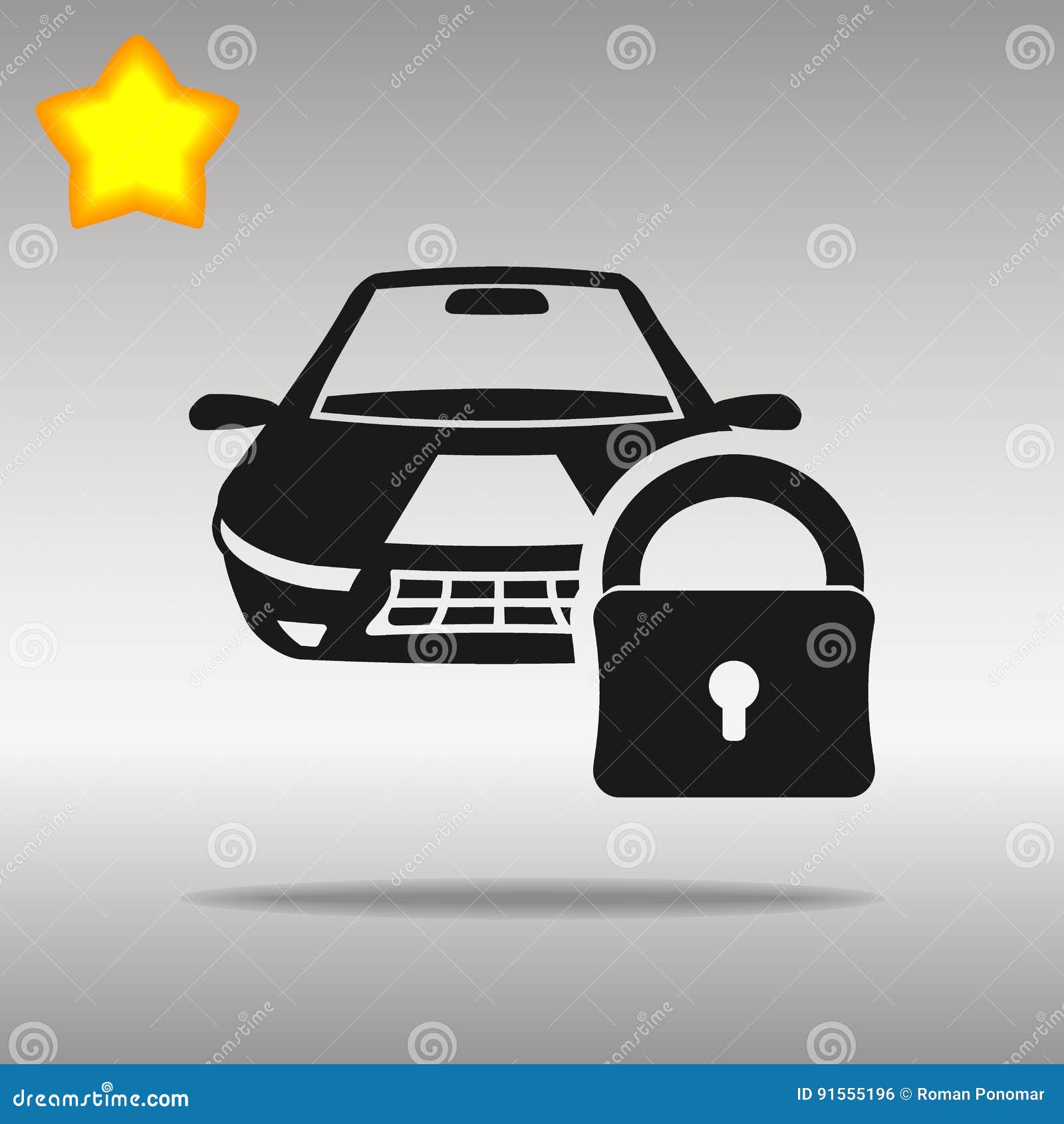 Car Lock Black Icon Button Logo Symbol Stock Vector - Illustration of ...