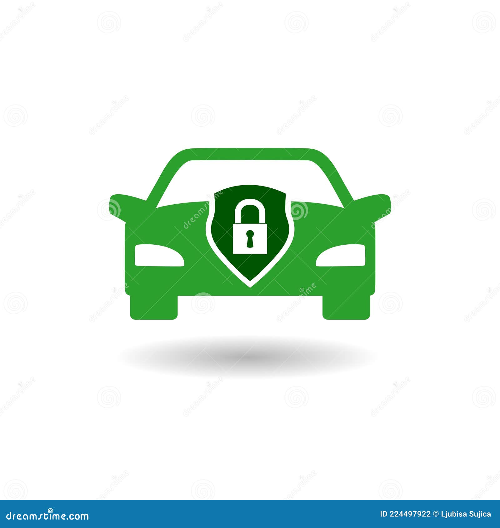 Car lock icon with shadow stock vector. Illustration of safety - 224497922