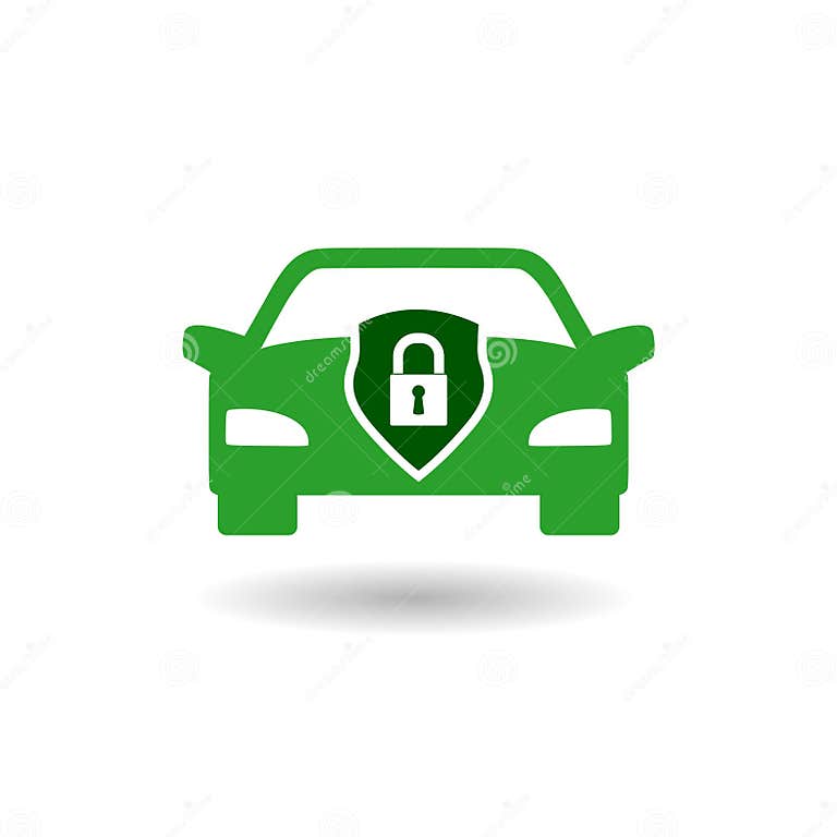 Car lock icon with shadow stock vector. Illustration of safety - 224497922