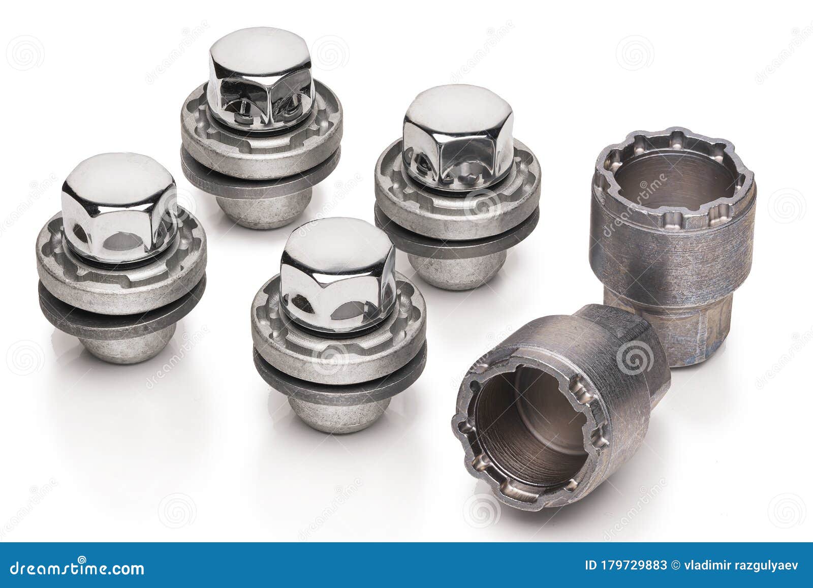 Car Lock Nuts, Wheel Nut that Protect the Wheels from Theft. Close-up ...