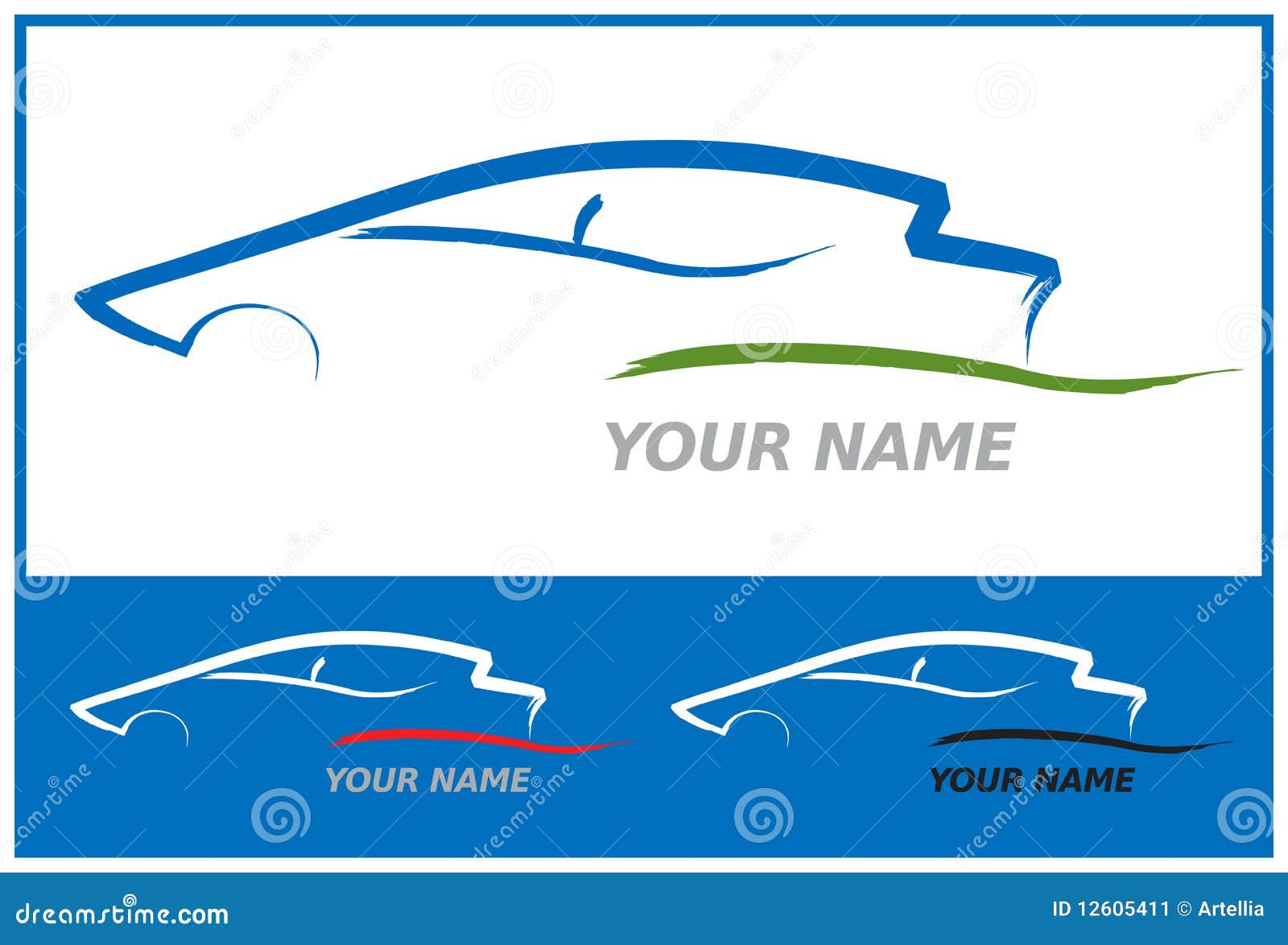 Car Logo in Blue and Green Vector Illustration Stock Vector ...