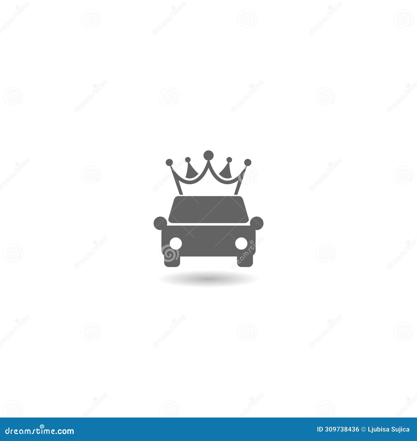 Car Logo with Crown Icon with Shadow Stock Vector - Illustration of ...