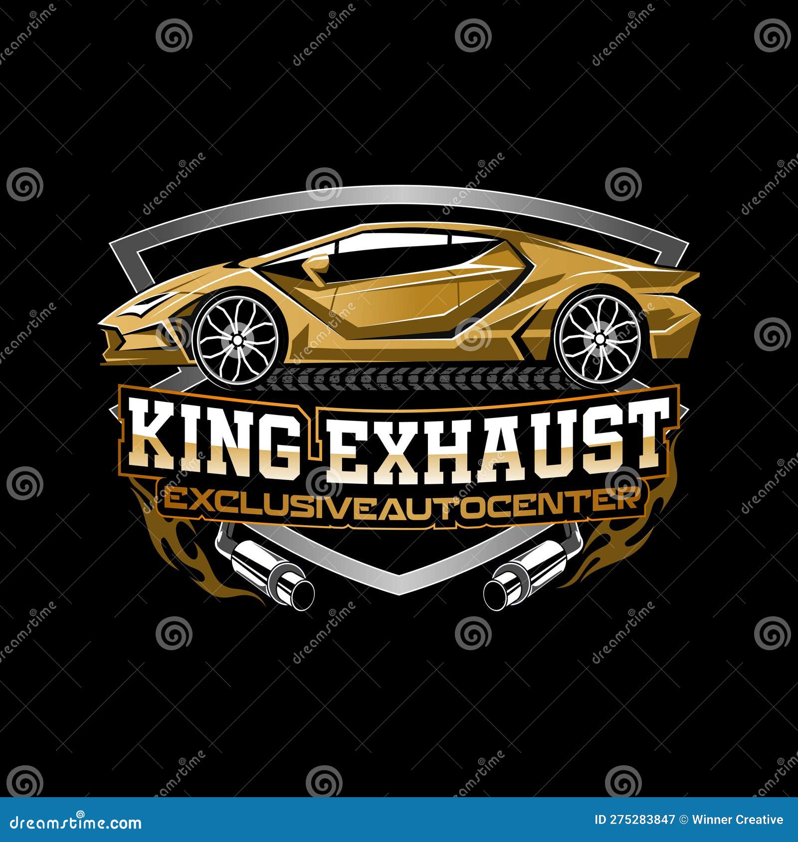 Car Exhaust Logo Design Illustration Vector Stock Vector - Illustration ...