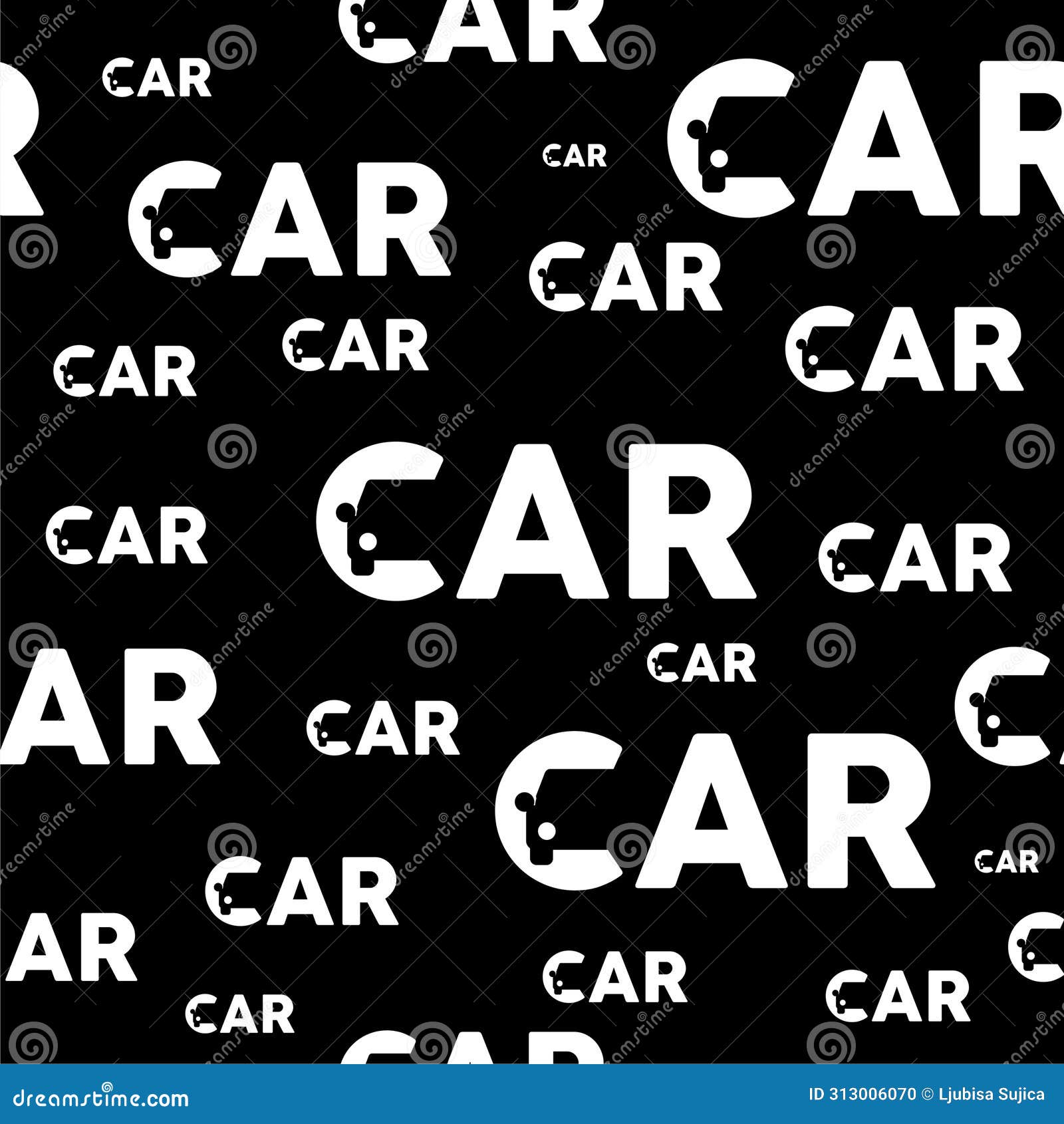 Car Logo Seamless Pattern Isolated on Black Background Stock Vector ...