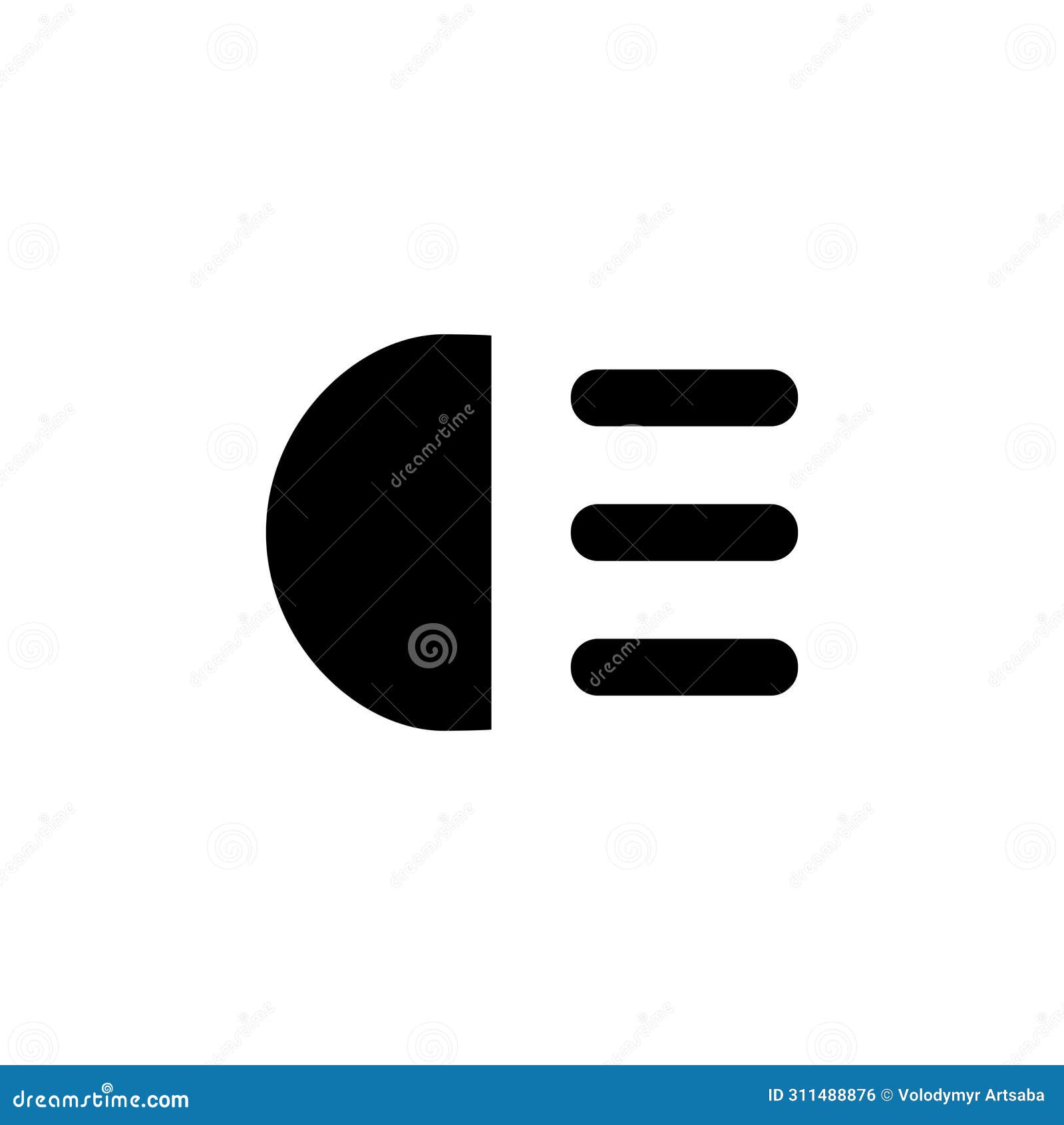 Car Low Beam Lights Flat Vector Icon Stock Illustration - Illustration ...