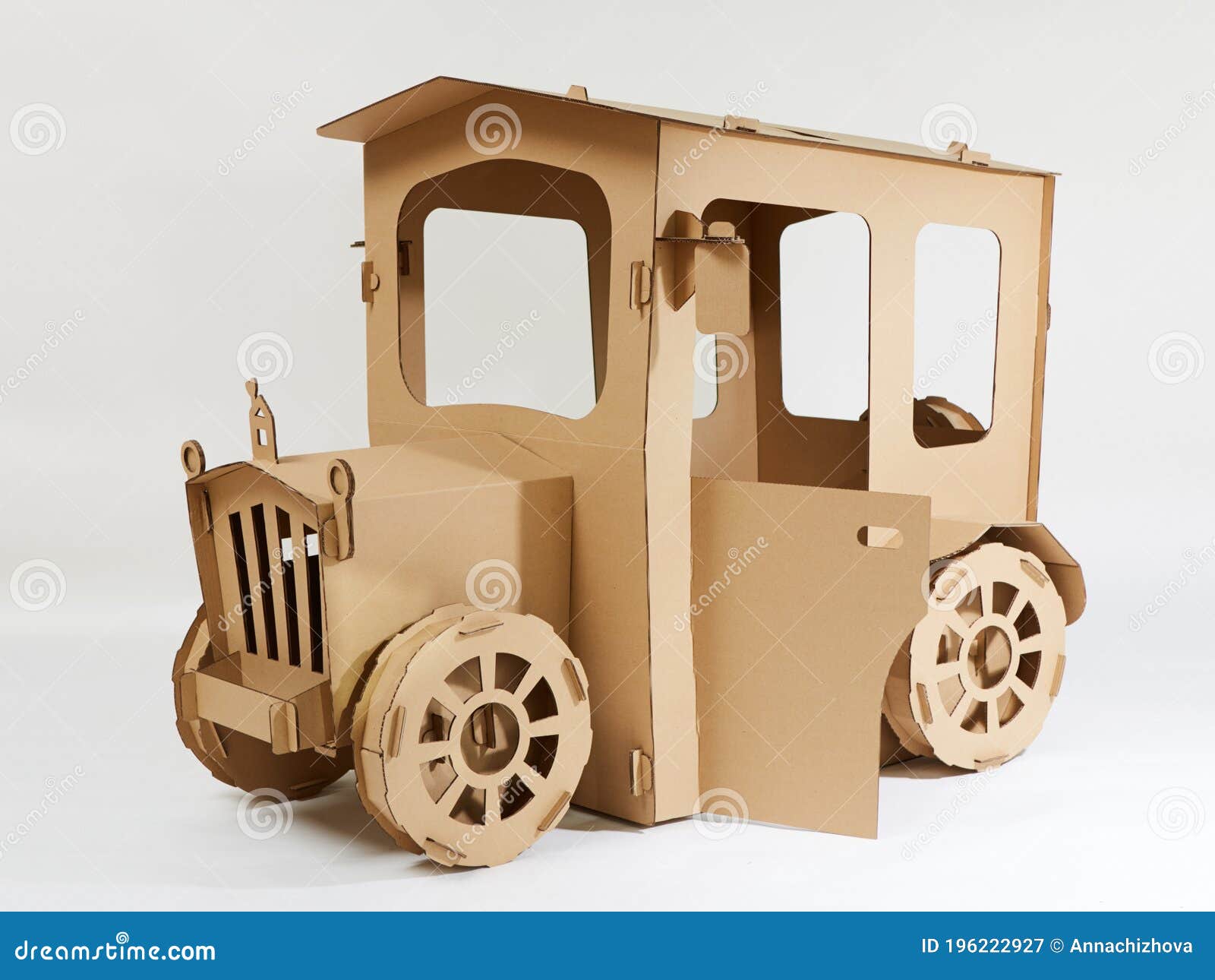 The Car Made of Corrugated Cardboard. Stock Image - Image of carton ...