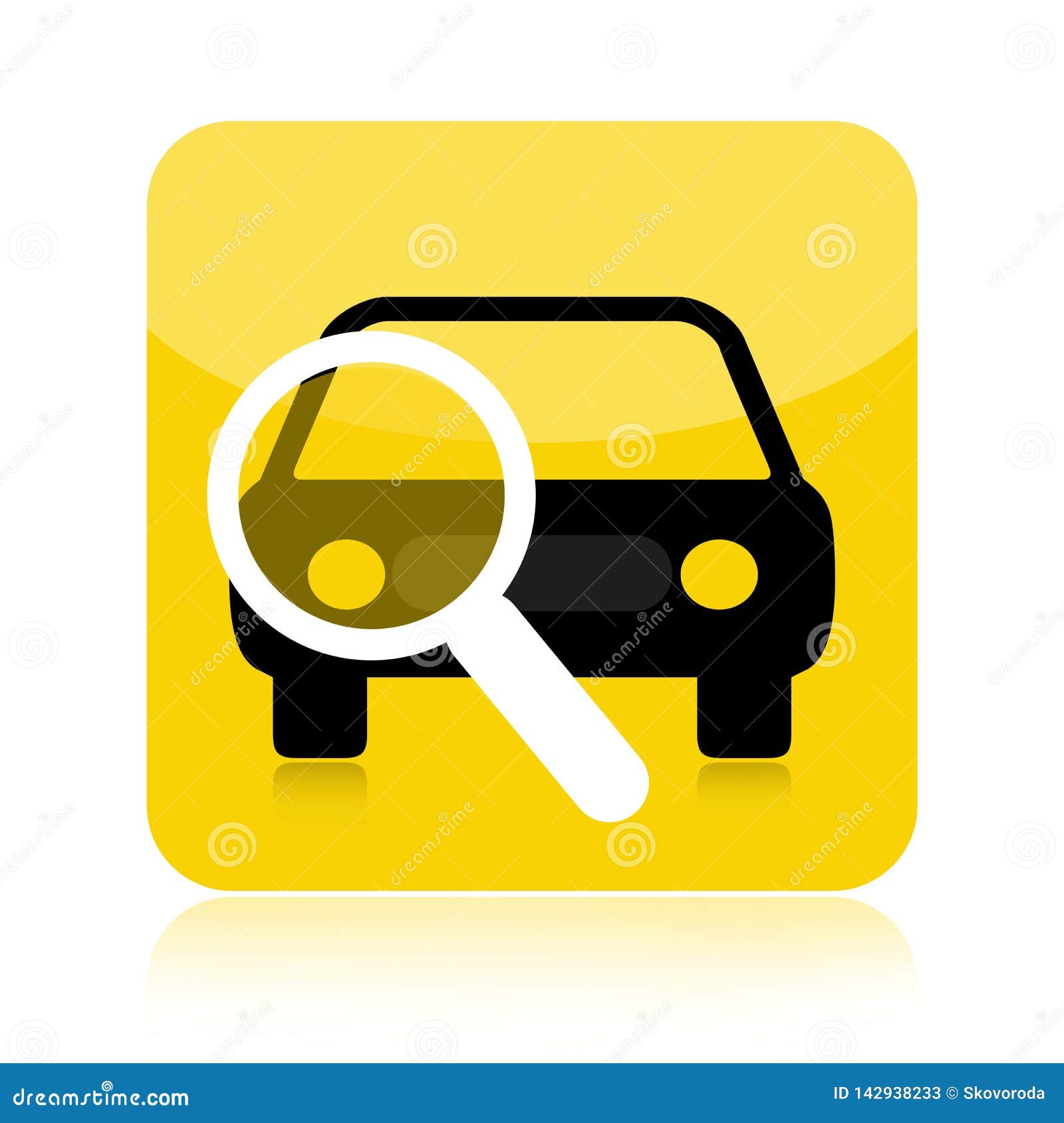 Car and magnifying glass stock illustration. Illustration of estimate ...