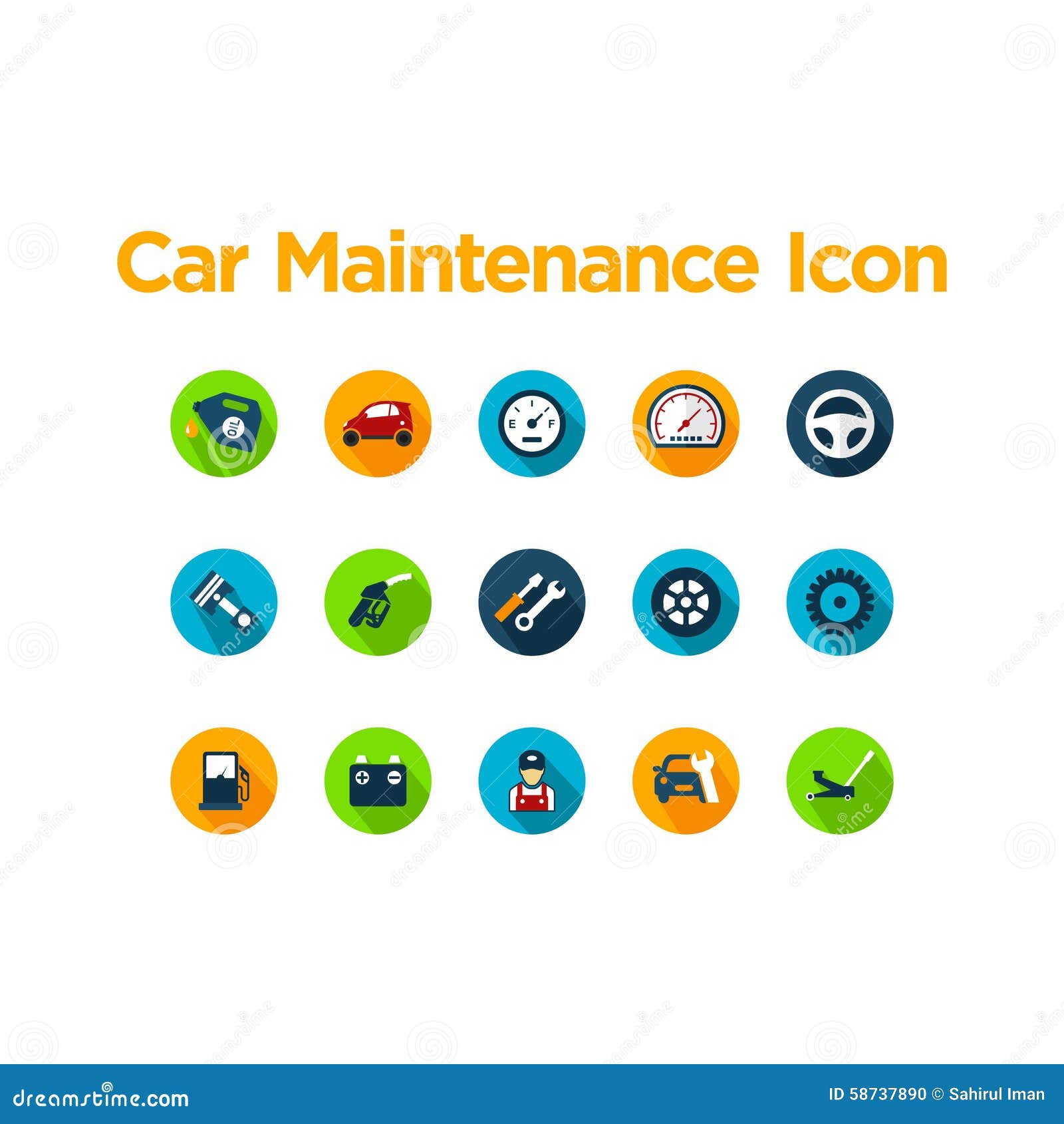Car Maintenance Icon Set stock vector. Illustration of work - 58737890