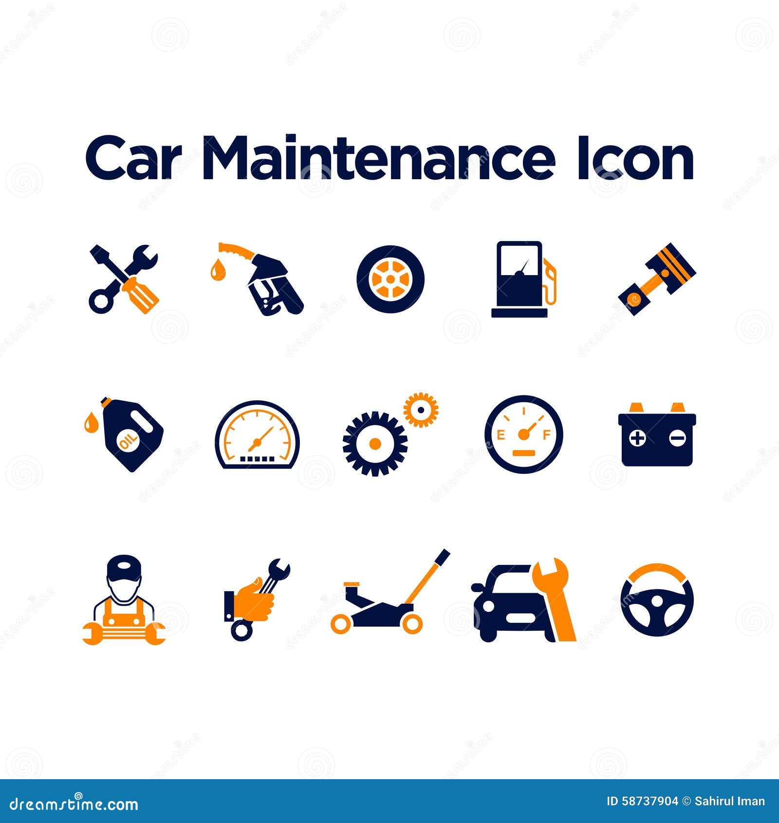 Car Maintenance Icon Set stock vector. Illustration of auto - 58737904