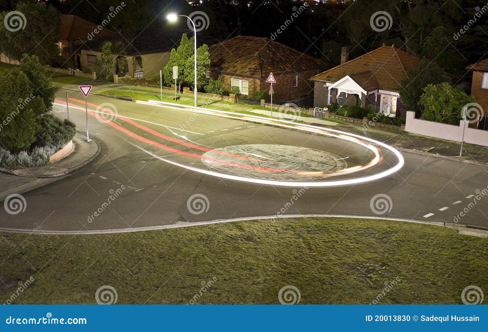 A Car Making a U-turn Light Trail Stock Photo - Image of blaze ...