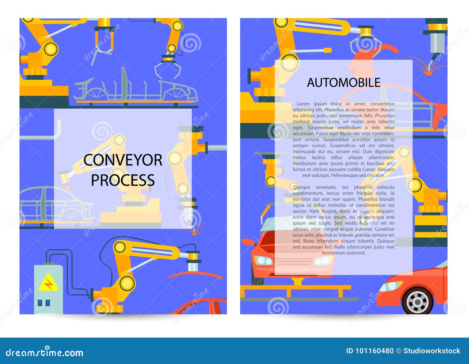 Car Manufacturing Process Concept Set Stock Vector - Illustration of ...