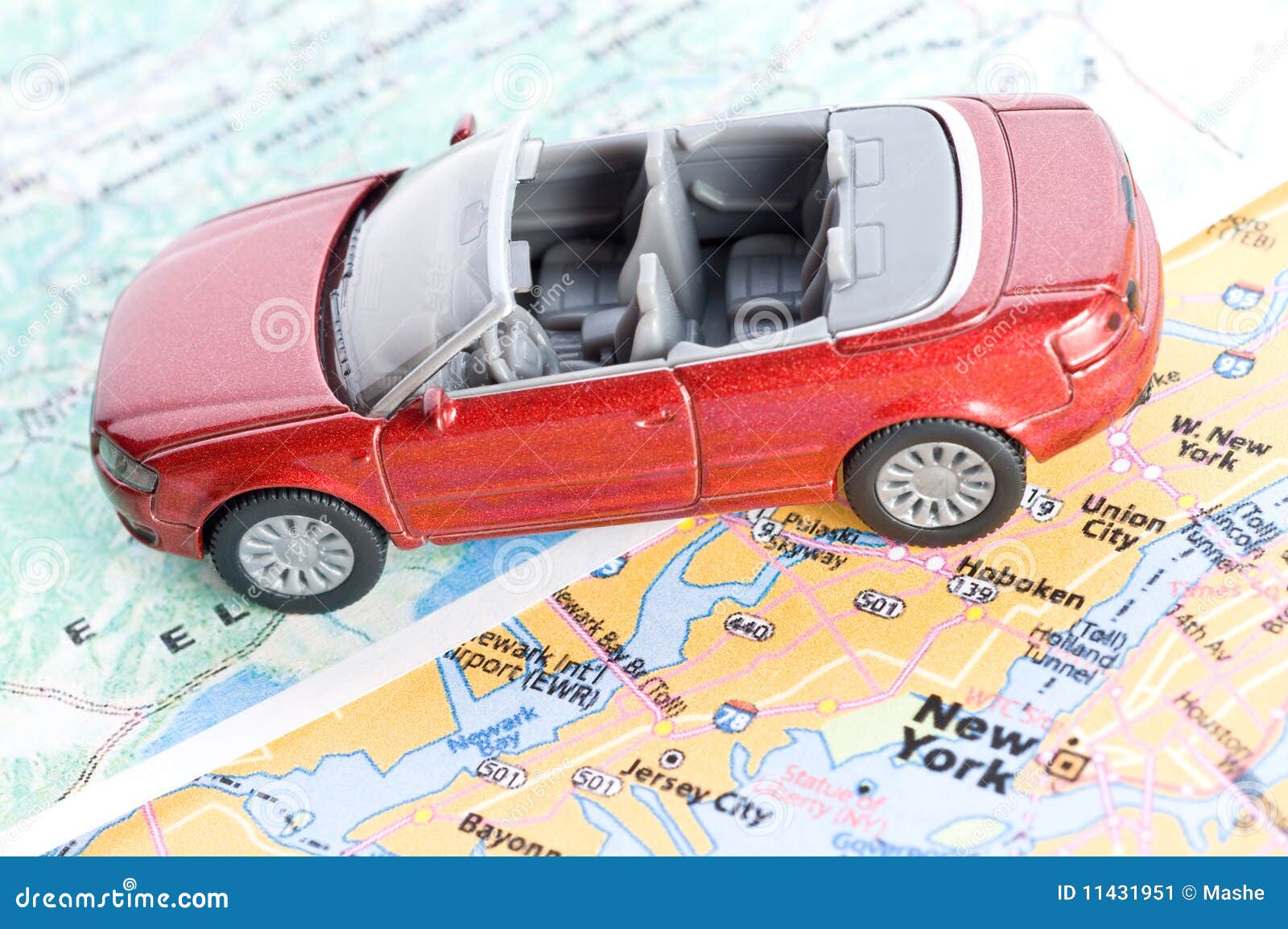 Car on the map stock image. Image of driver, highways - 11431951