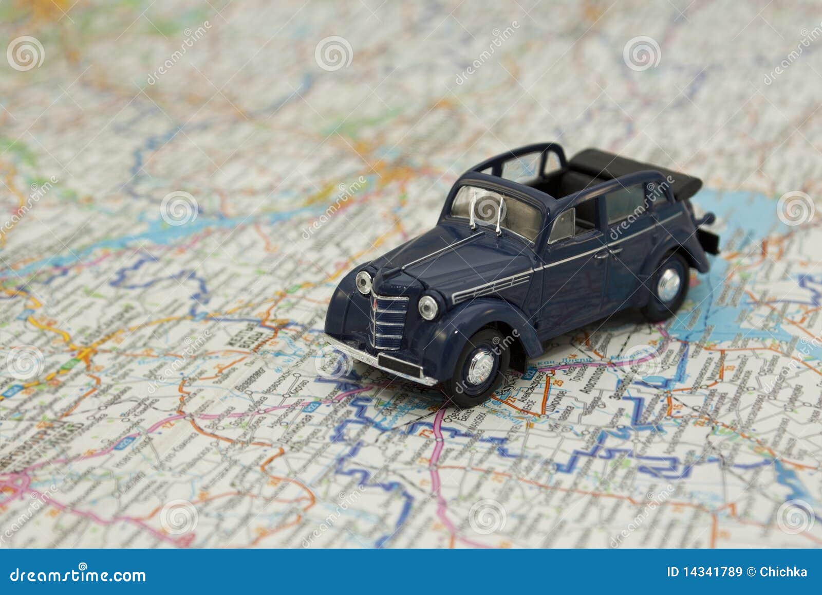 Car on a Map stock image. Image of detail, sign, route - 14341789