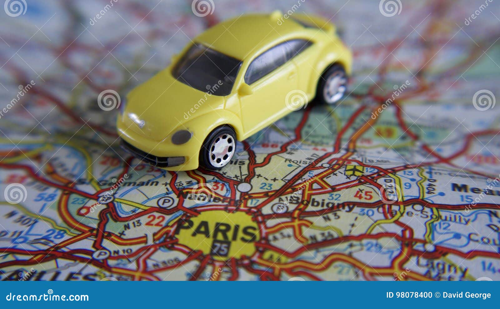 Car on a Map stock photo. Image of destination, independence - 98078400