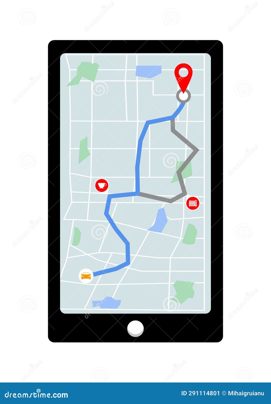 Car Map Direction Vector. City Navigation Driving Map Royalty-Free ...