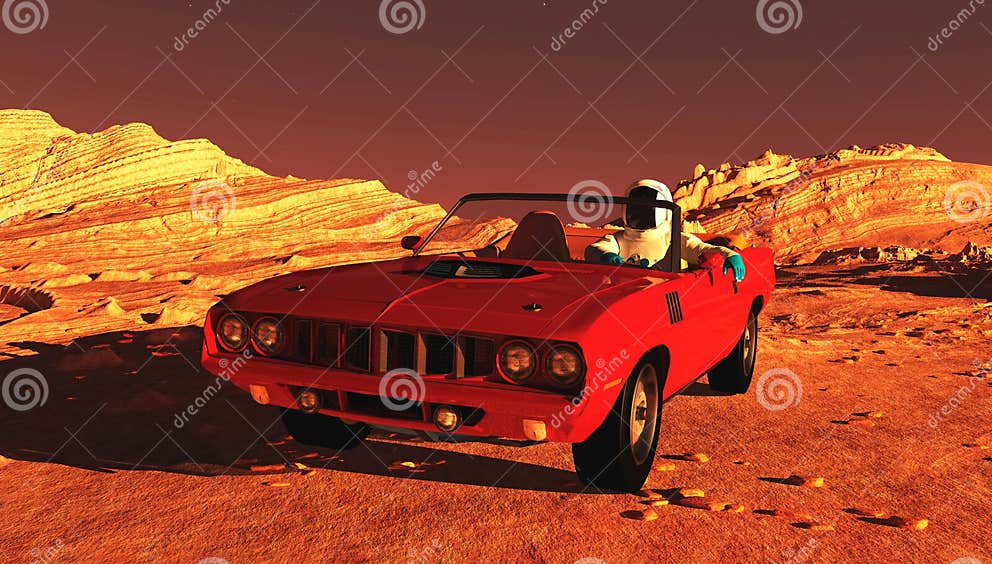 The car on Mars stock illustration. Illustration of mars - 109439203