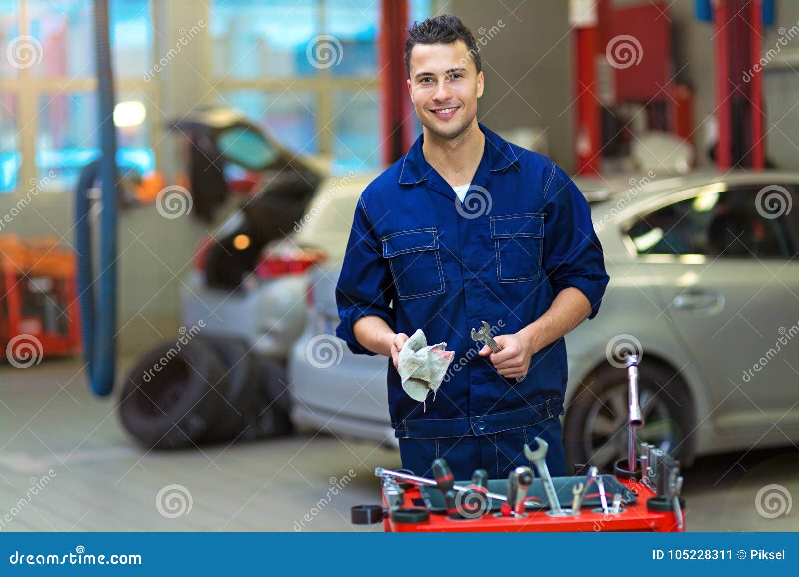 Car Mechanic in Auto Repair Shop Stock Image - Image of labor ...