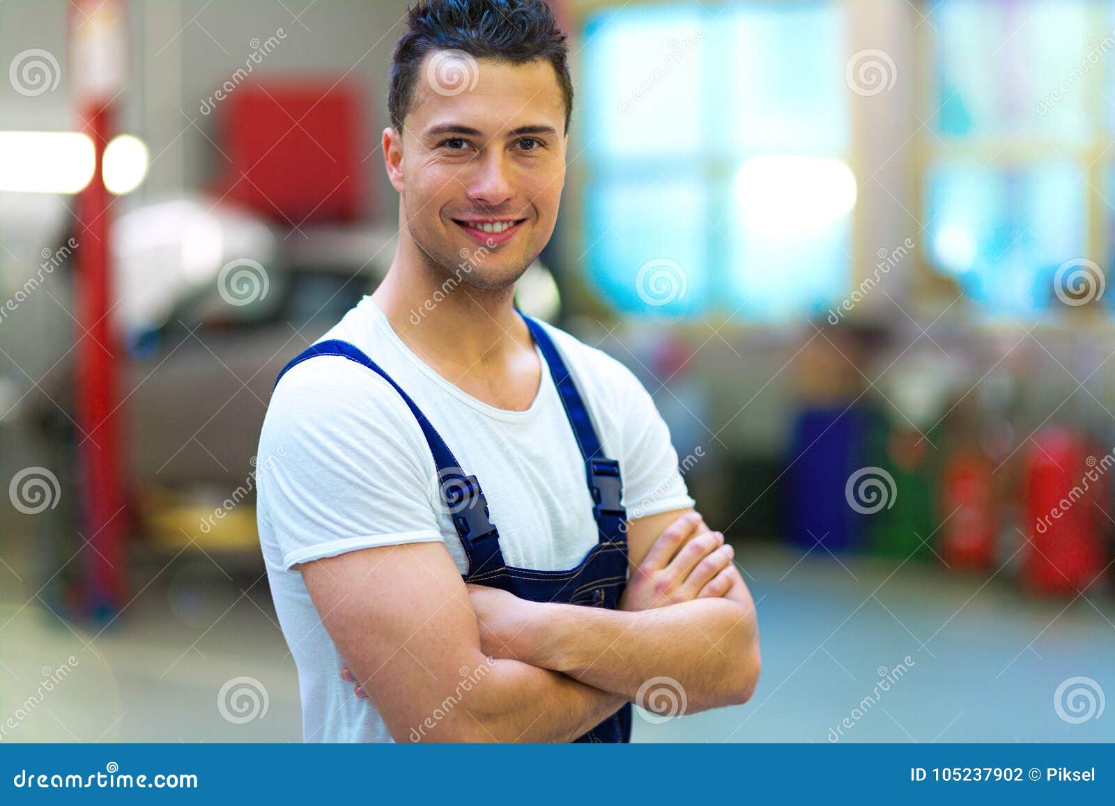 Car Mechanic in Auto Repair Shop Stock Photo - Image of examining ...