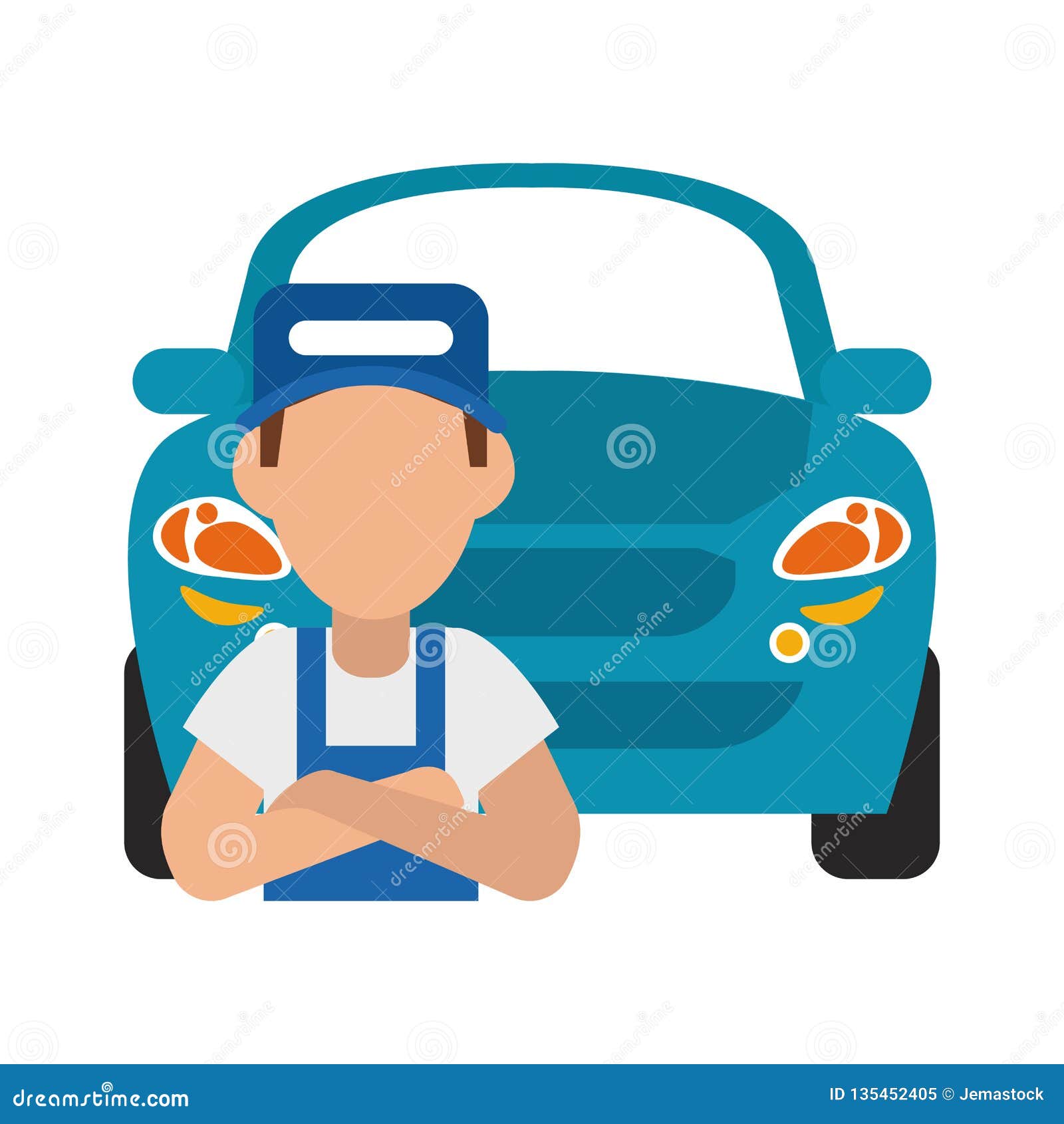 Car mechanic concept stock vector. Illustration of maintain - 135452405
