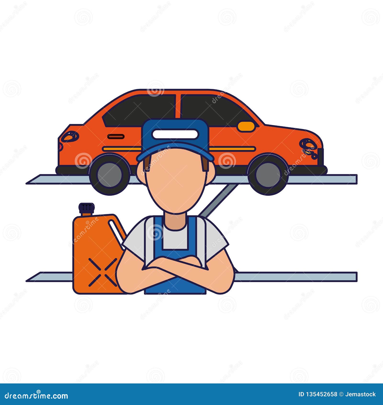 Car mechanic concept stock vector. Illustration of vector - 135452658