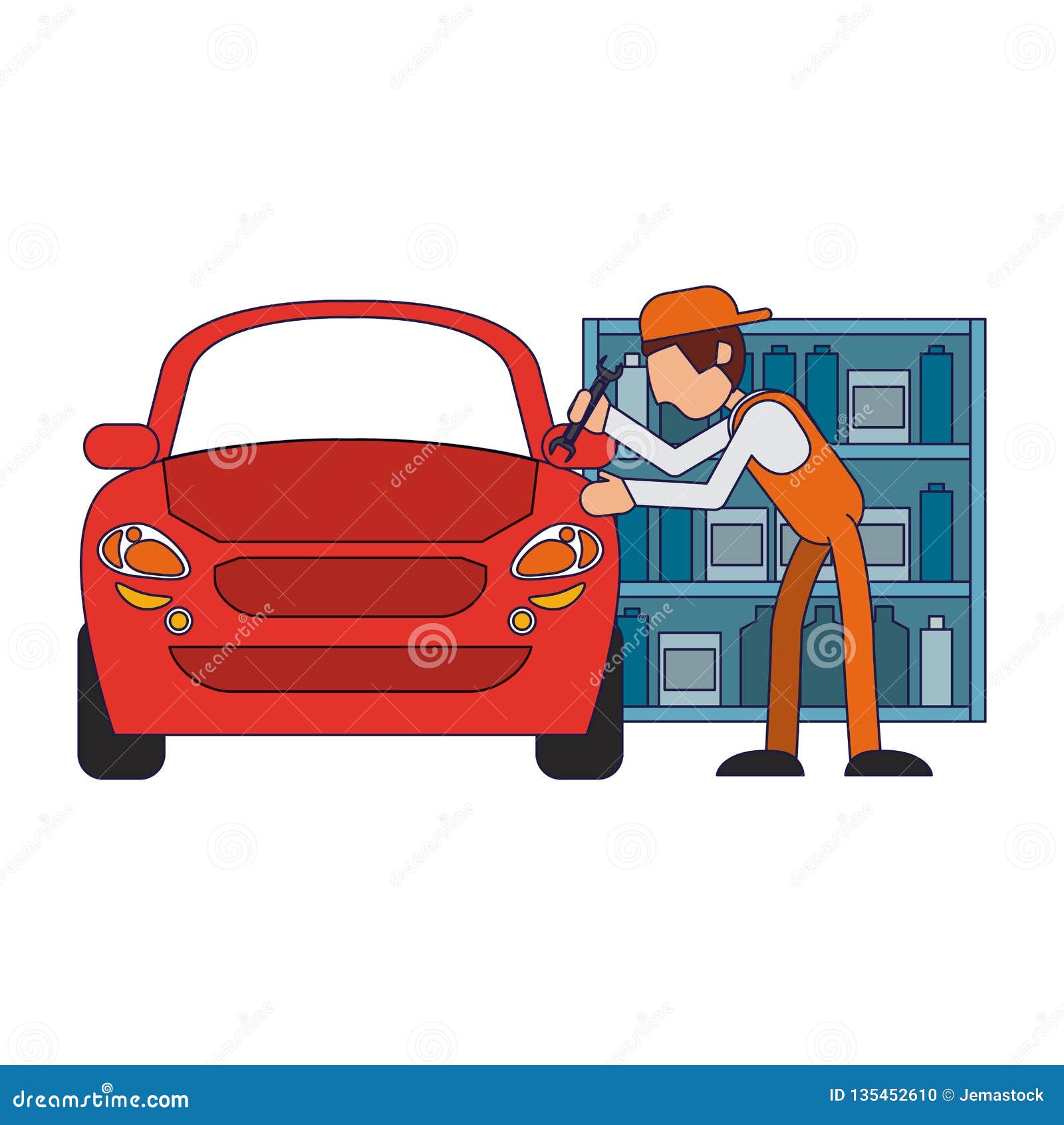 Car mechanic concept stock vector. Illustration of maintenance - 135452610