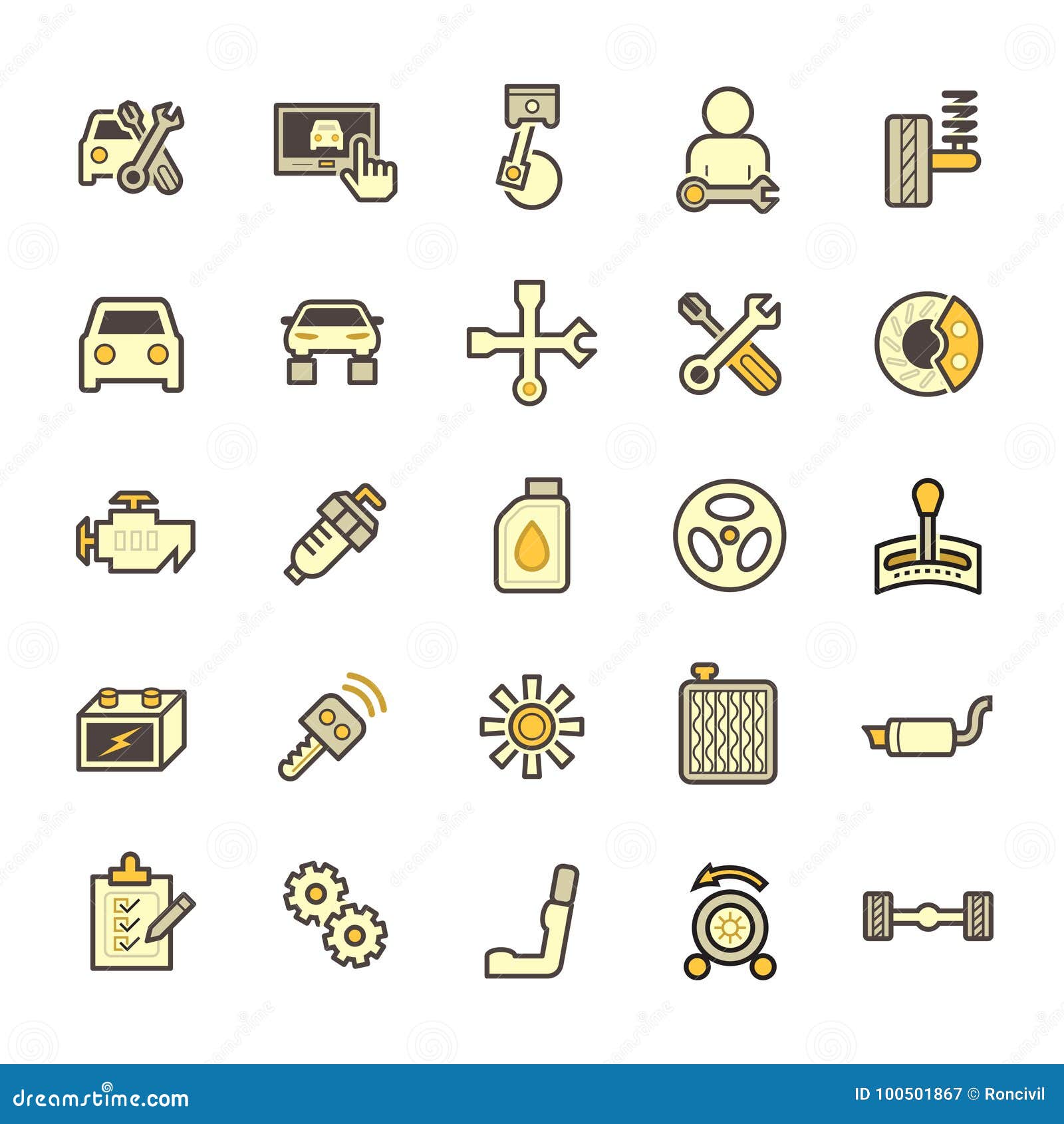 Car mechanic icon stock vector. Illustration of machine - 100501867