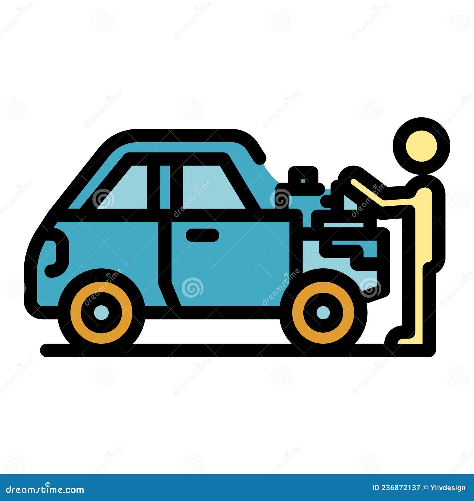Car Mechanic Icon Color Outline Vector Stock Vector - Illustration of ...