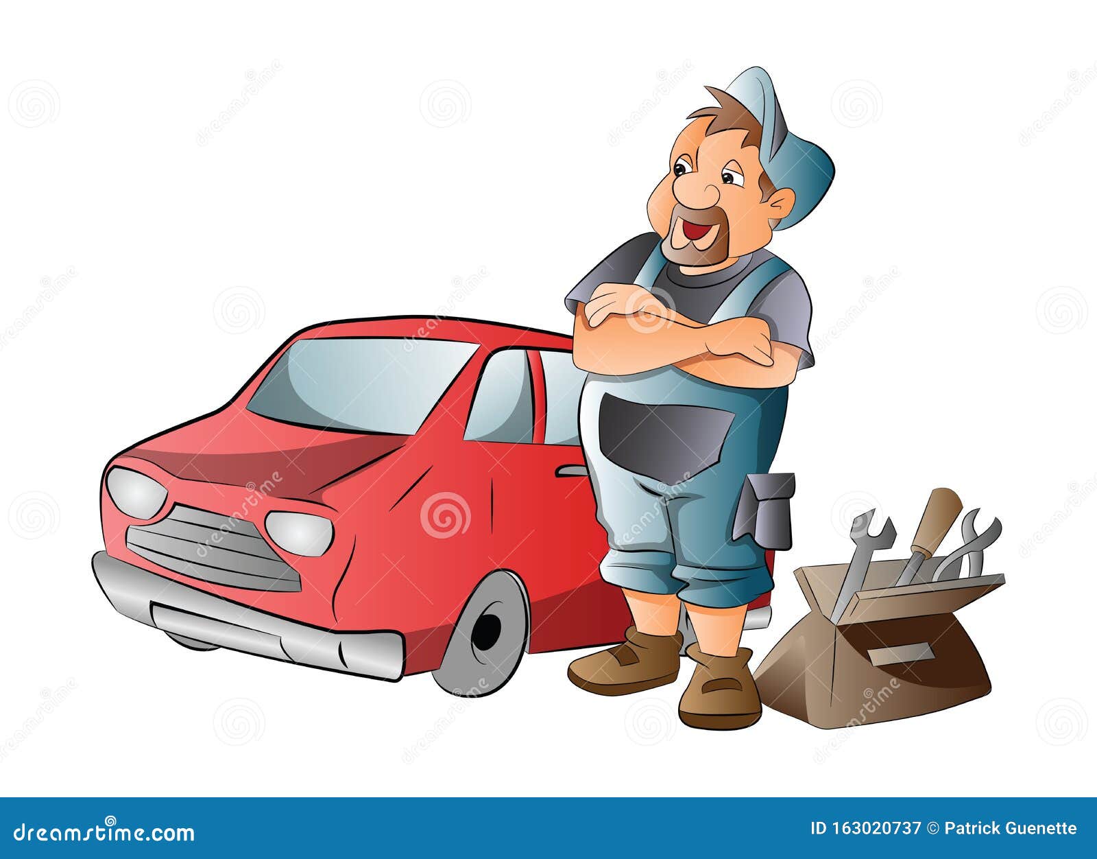 Car Mechanic, illustration stock vector. Illustration of working ...