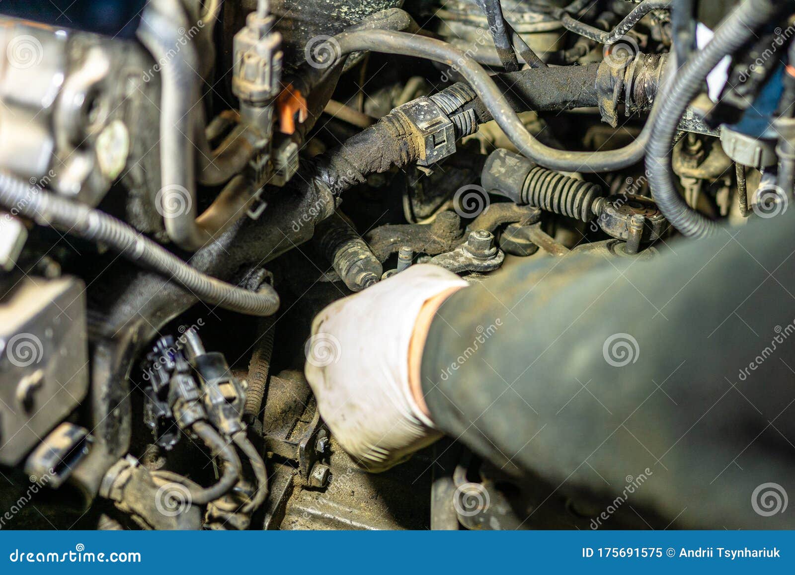 Car Mechanic Servicing Car Engine in Car Service Closeup Stock Image ...