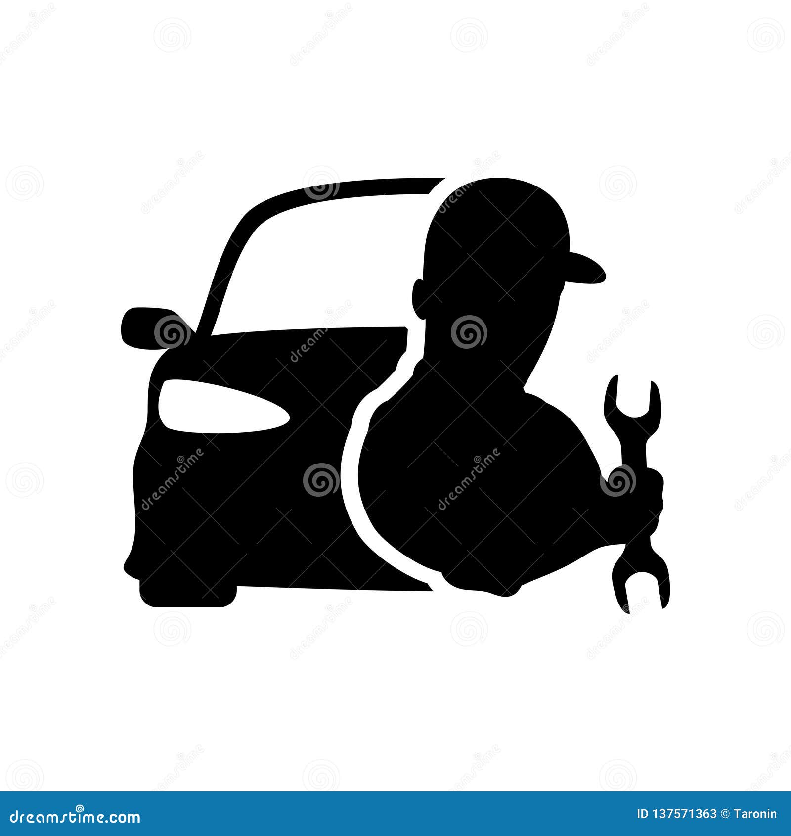 Car mechanic sign. stock vector. Illustration of spanner - 137571363