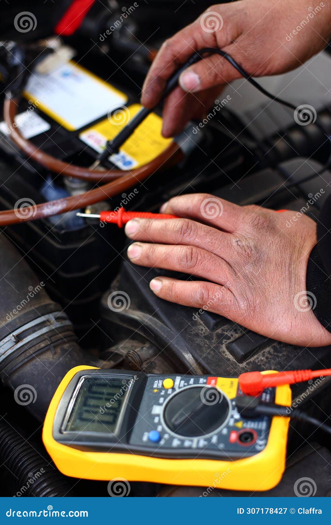Car Mechanic Using an Electronic Device Stock Image - Image of digital ...