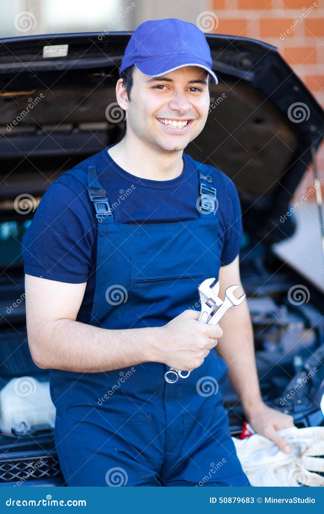 Car mechanic at work stock image. Image of hood, repairing - 50879683