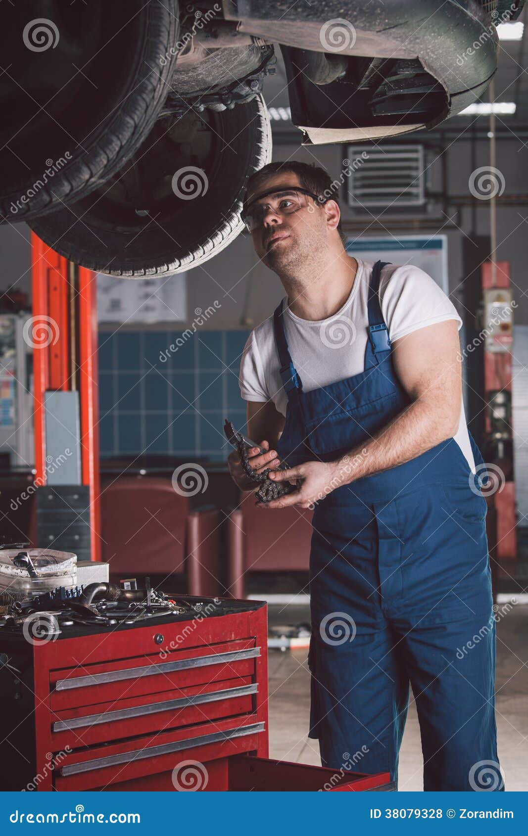 Car Mechanic Working in Auto Repair Service Stock Photo - Image of ...