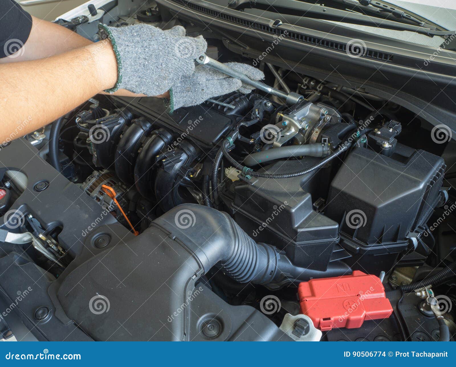 Car Mechanic Working in Auto Repair Service. Stock Photo - Image of ...