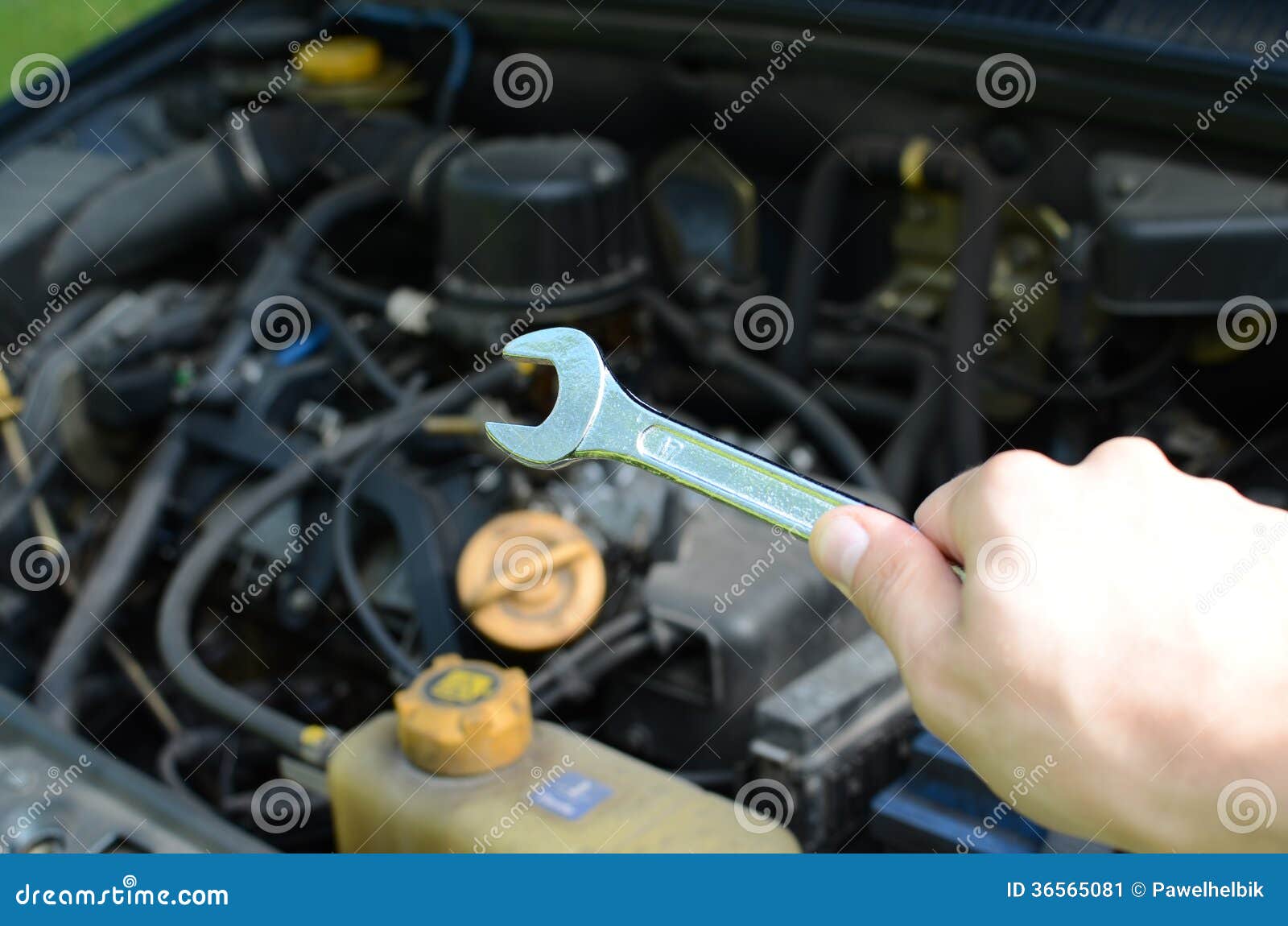 Car Mechanic Working on Engine Stock Image - Image of auto, service ...