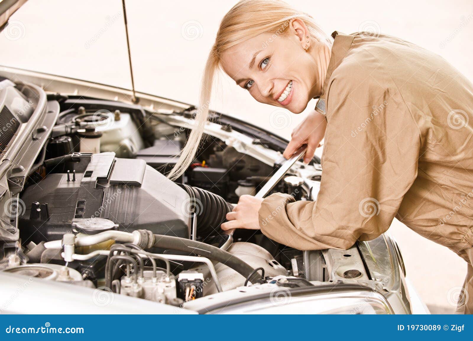 Car Mechanician Repairs Engine Stock Image - Image of mechanic ...