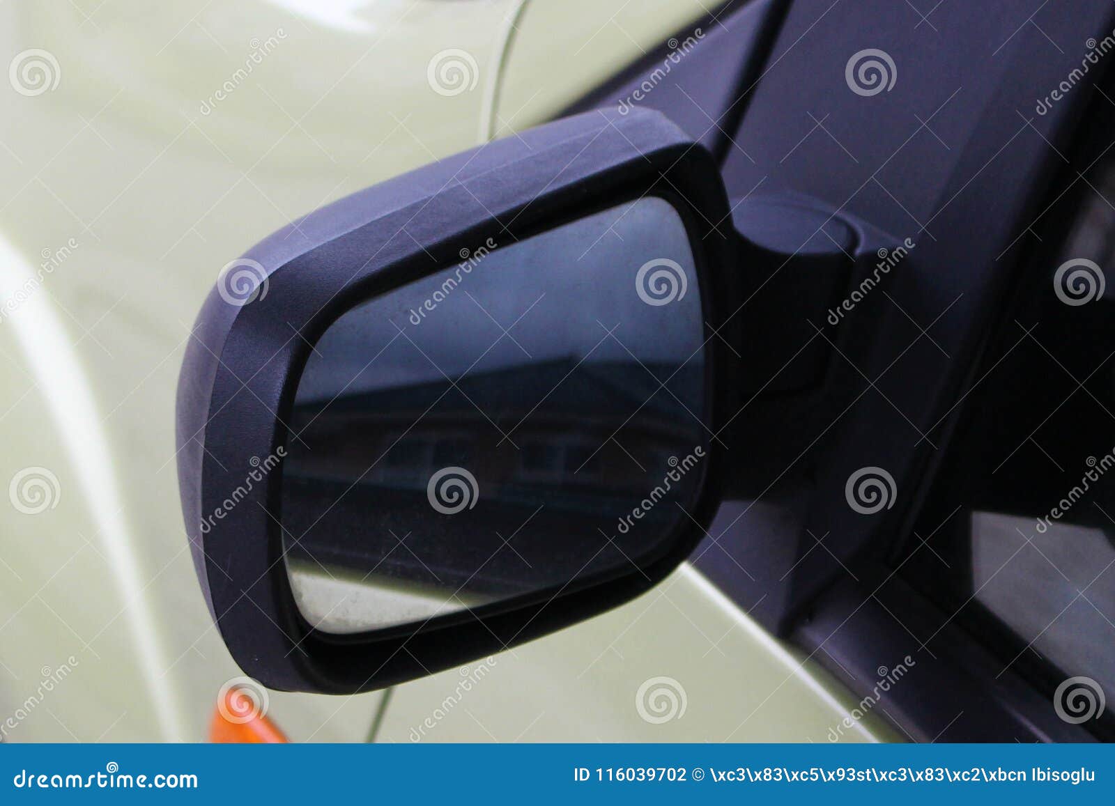 Car Mirror. Black Auto Mirror. Rearview Car Driving Mirror View House ...