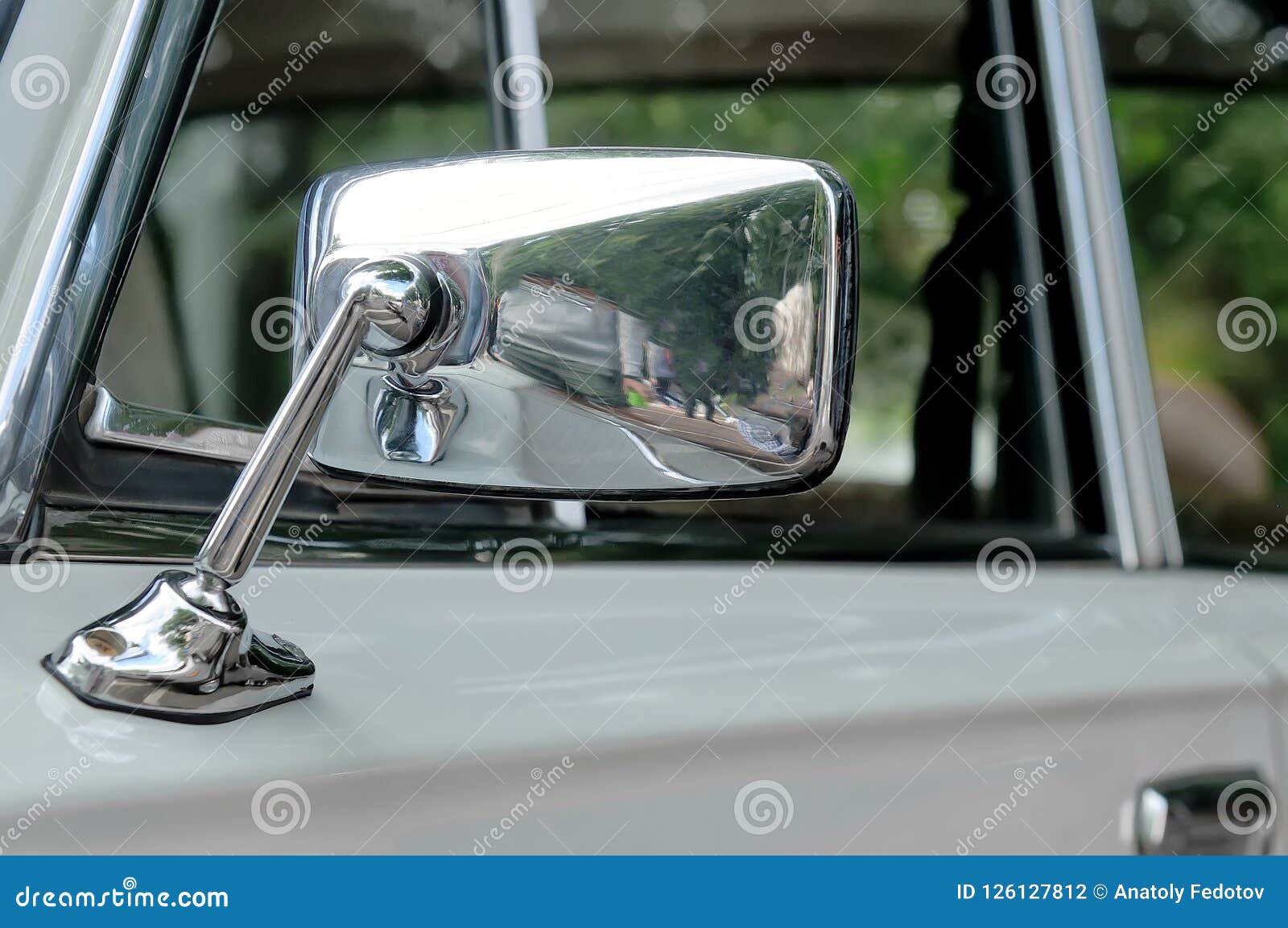 Car Mirror in a Chrome Casing on a Gray Car Stock Photo - Image of auto ...