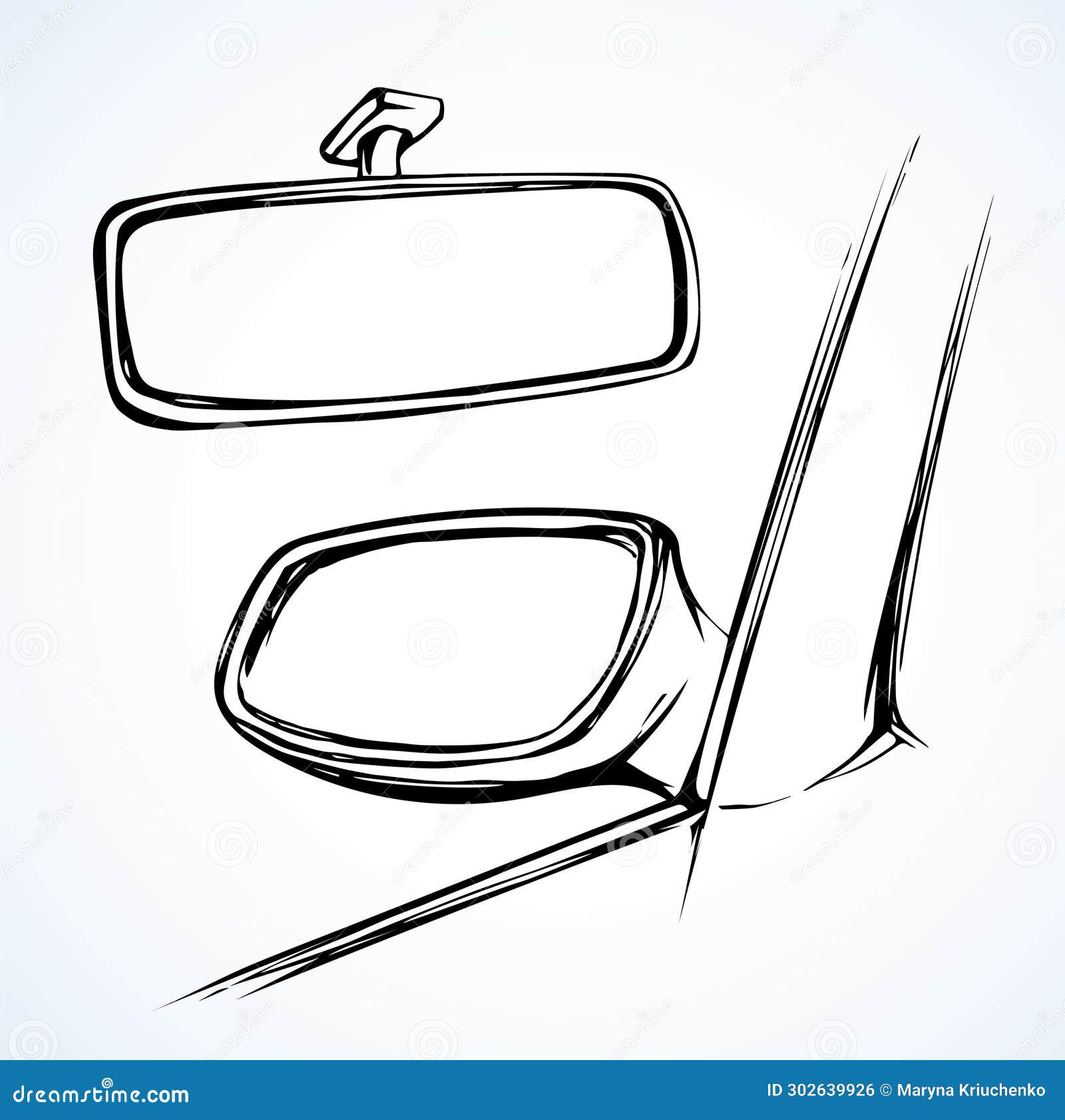 Car mirror. Vector drawing stock illustration. Illustration of abstract ...