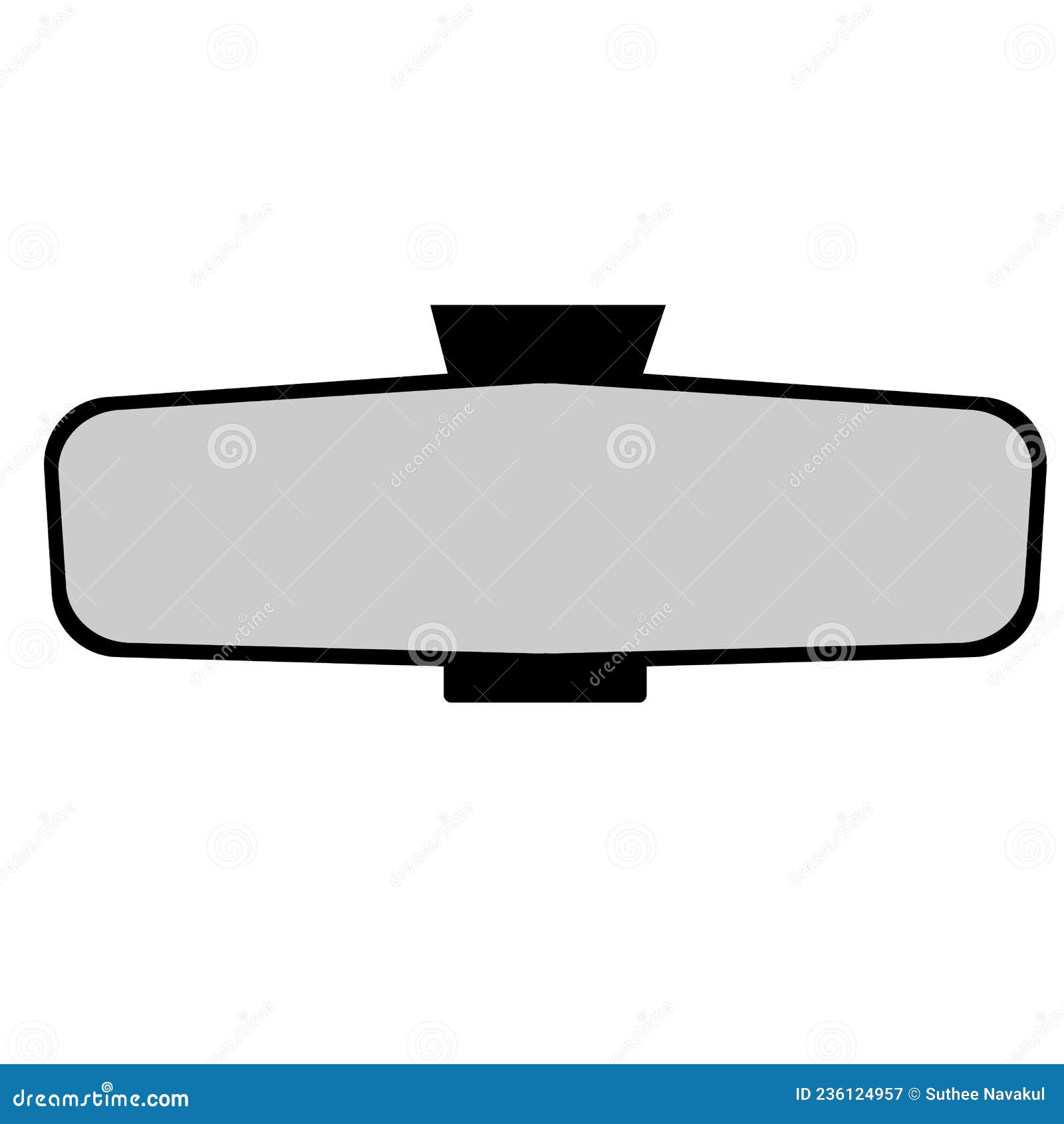 Car Mirror on White Background. Rear View Mirror Sign. Flat Style Stock ...