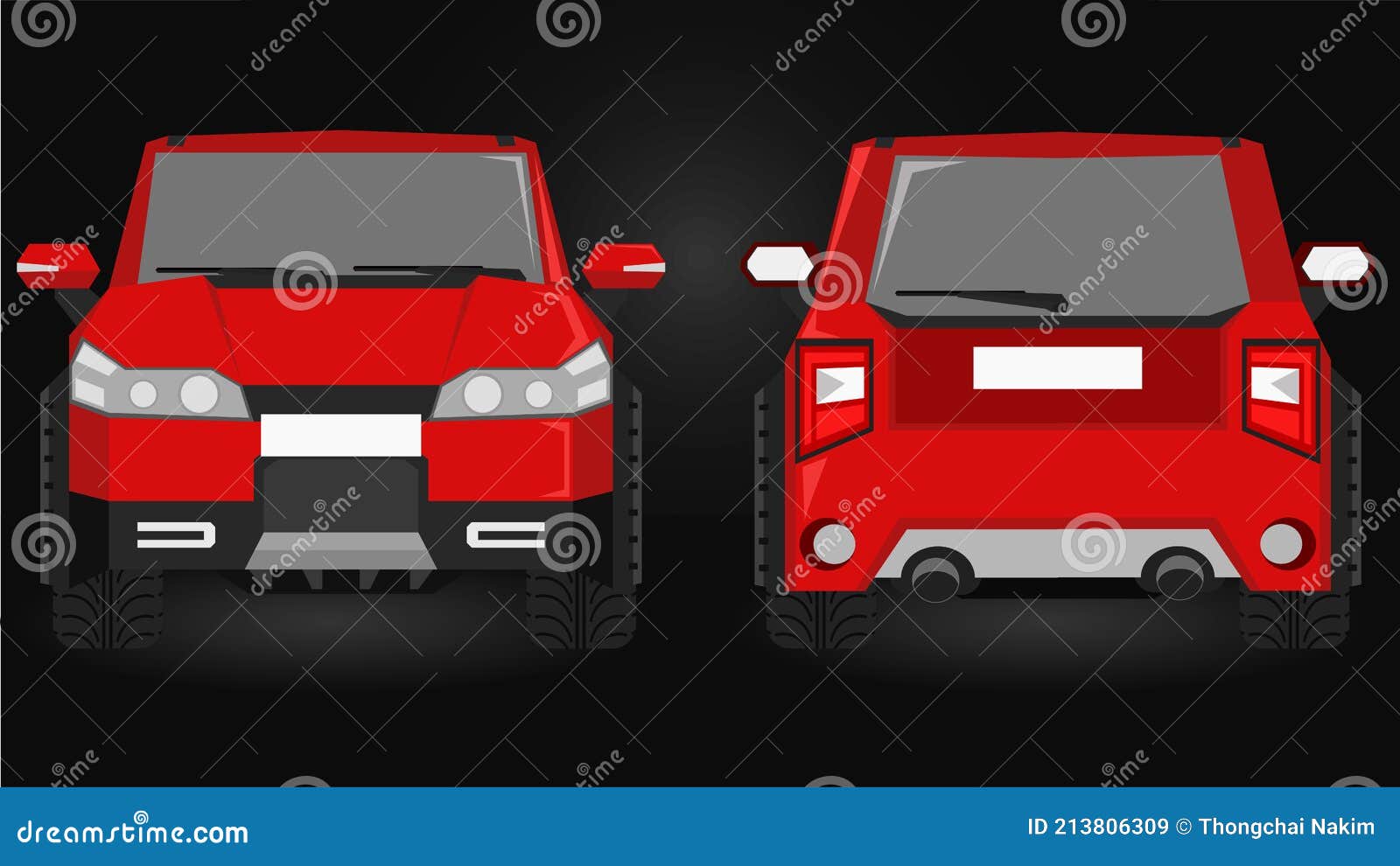 Front and Rear View of Model Sport Off-road Car. Stock Vector ...
