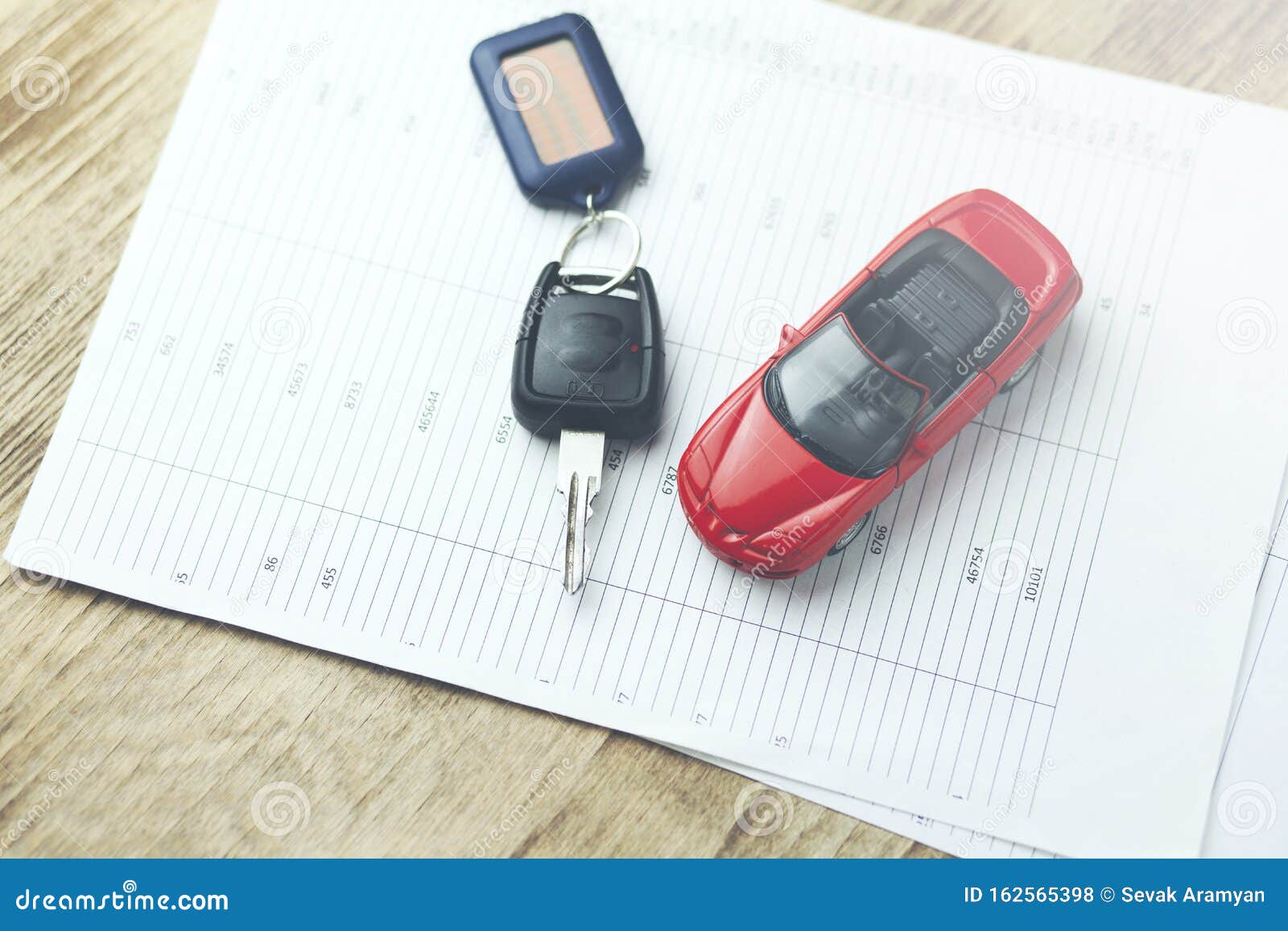 Car Model and Auto Key on Documents Stock Photo - Image of payment ...