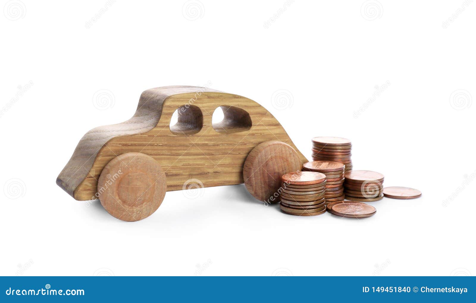 Car Model and Coins on White Background. Stock Photo - Image of ...