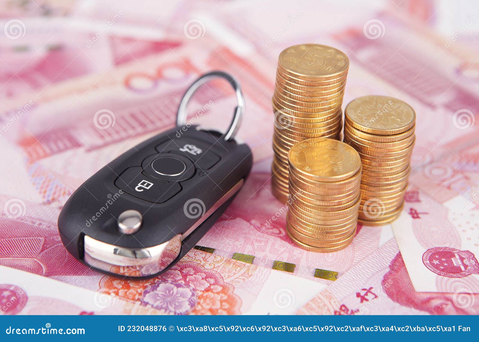A car model and RMB stock photo. Image of money, cartoon - 232048876