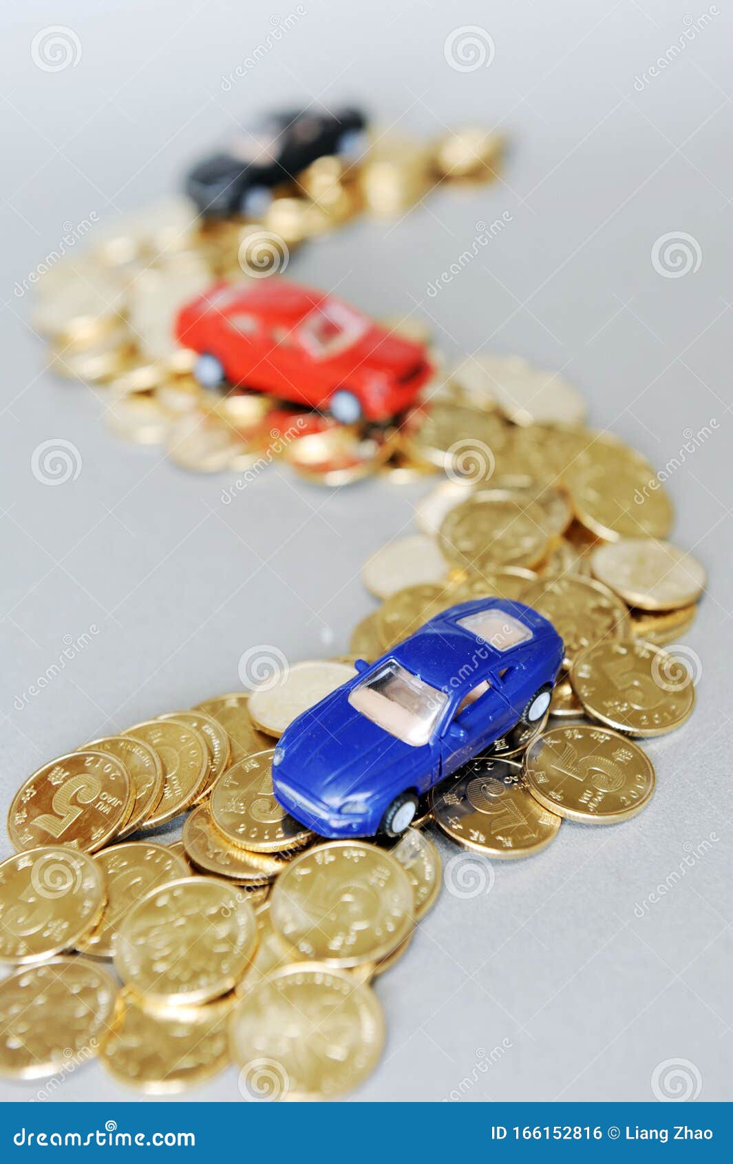 Car models and coins stock photo. Image of quantitative - 166152816