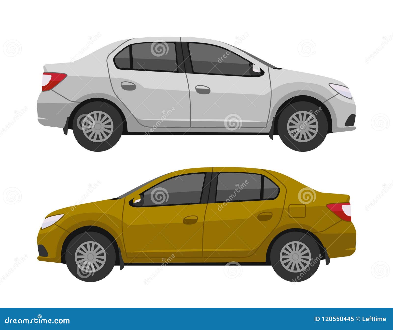 Car modern sedan side view stock vector. Illustration of tire - 120550445