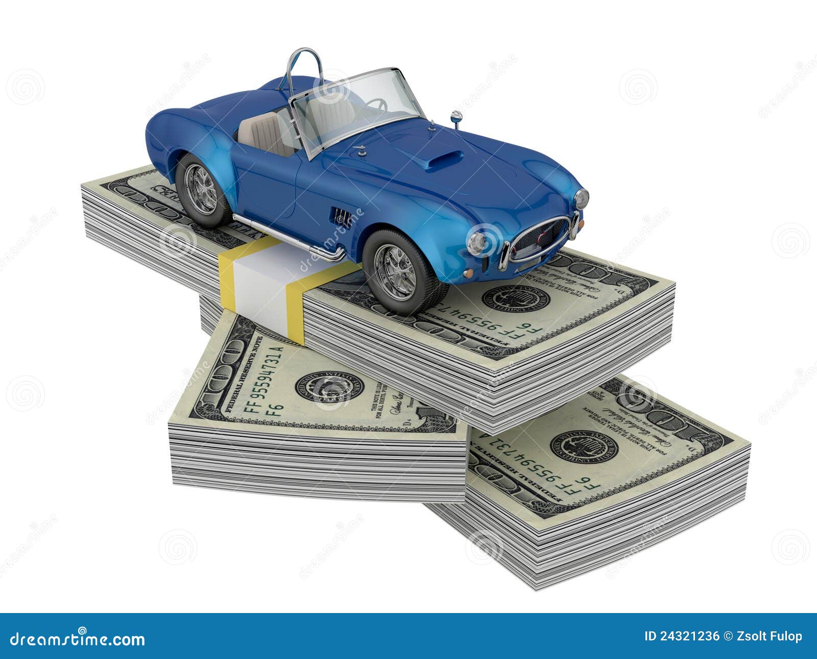Car on money stock illustration. Illustration of craft - 24321236