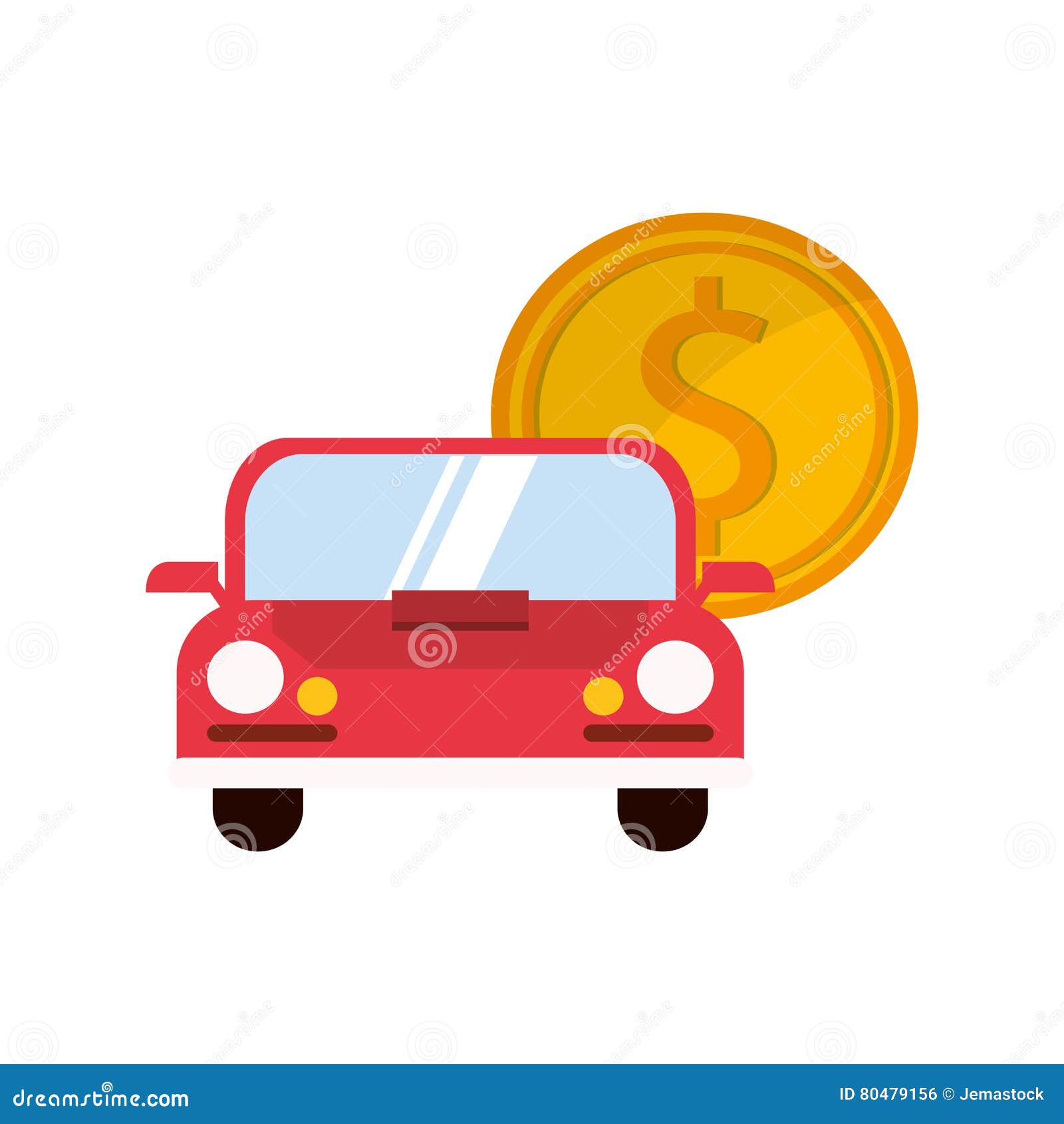 Car and money coin icon stock vector. Illustration of bank - 80479156