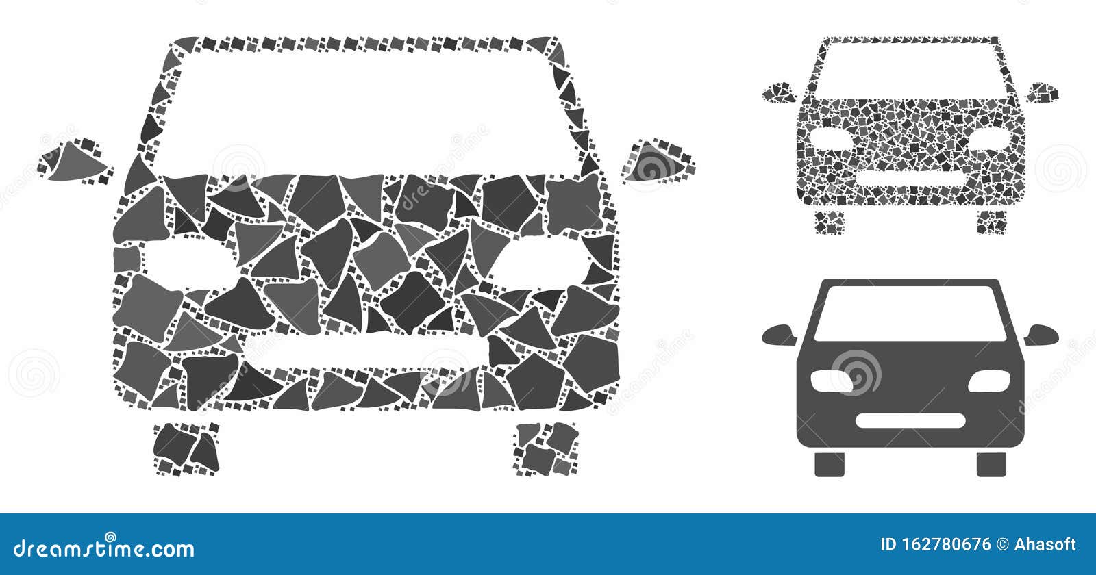 Car Mosaic Icon of Unequal Pieces Stock Illustration - Illustration of ...